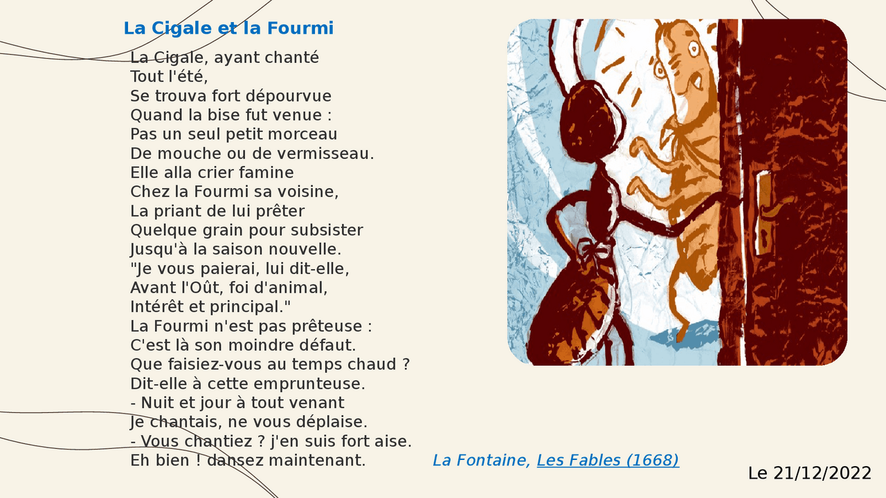 La Cigale et la Fourmi : Une fable de La Fontaine sur la sagesse et la ...