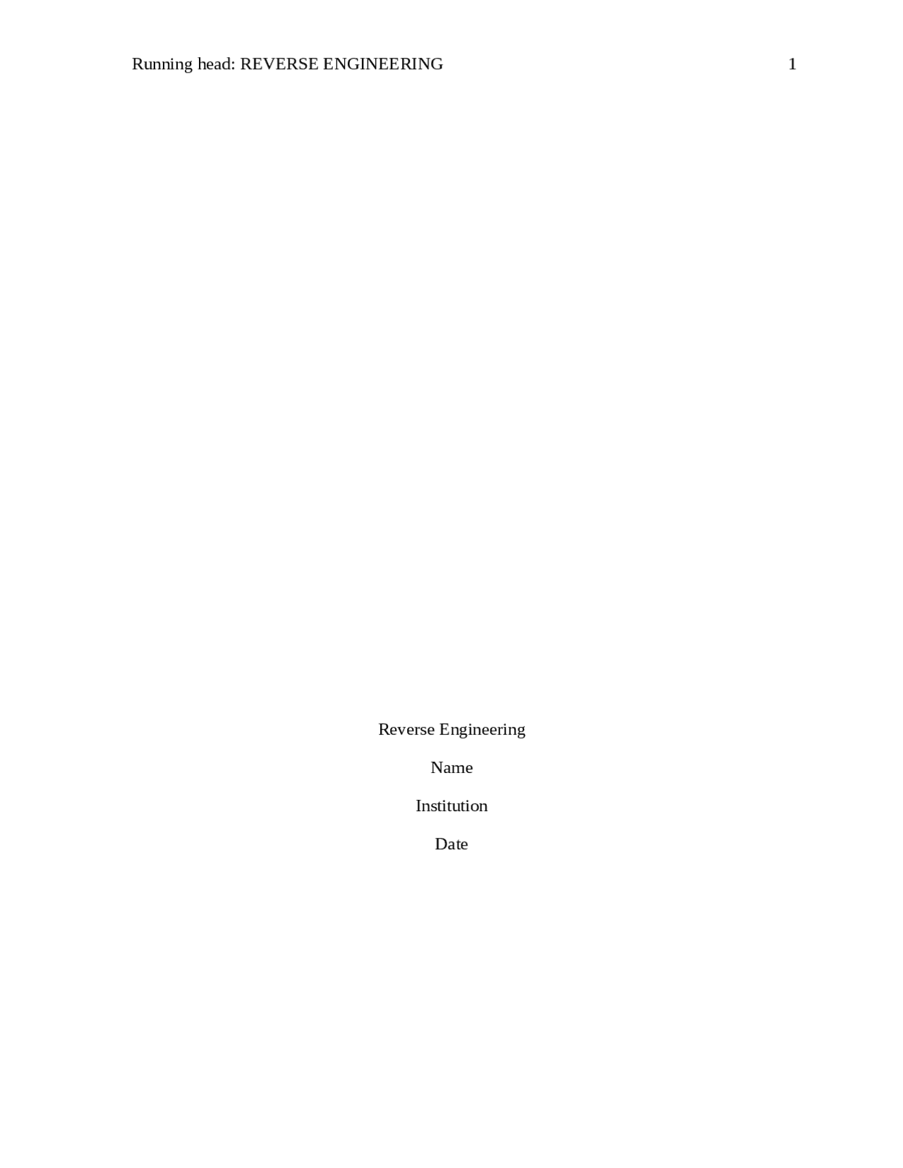 Reverse Engineering Doc Exams Engineering Docsity