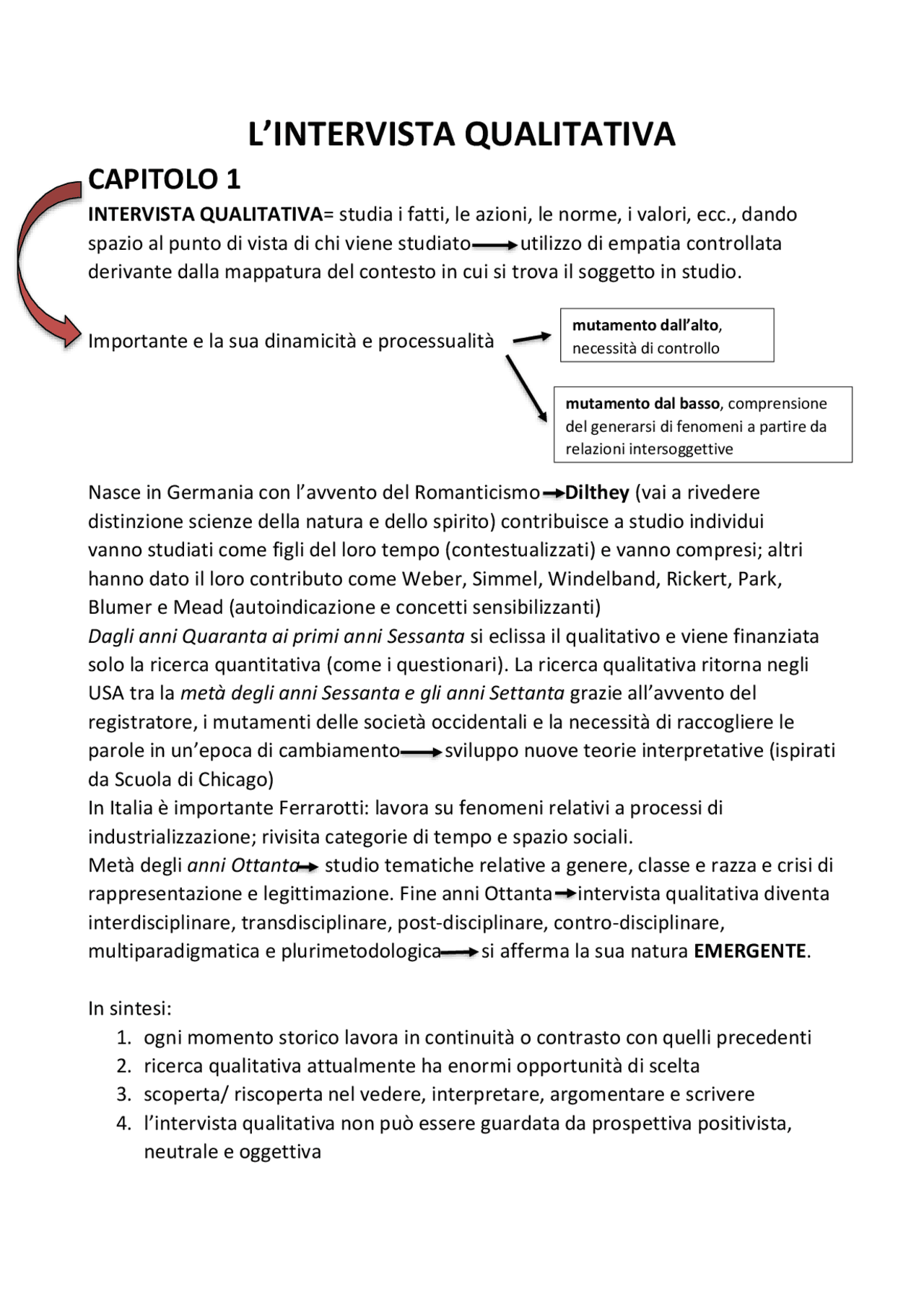 Intervista Qualitativa Appunti Di Scienze Sociali Docsity
