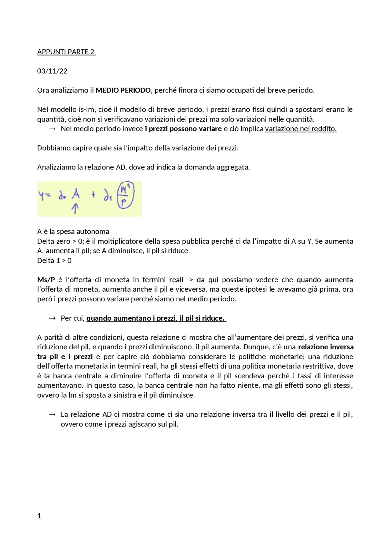 Appunti Di Macroeconomia Sbobinature Di Macroeconomia Docsity