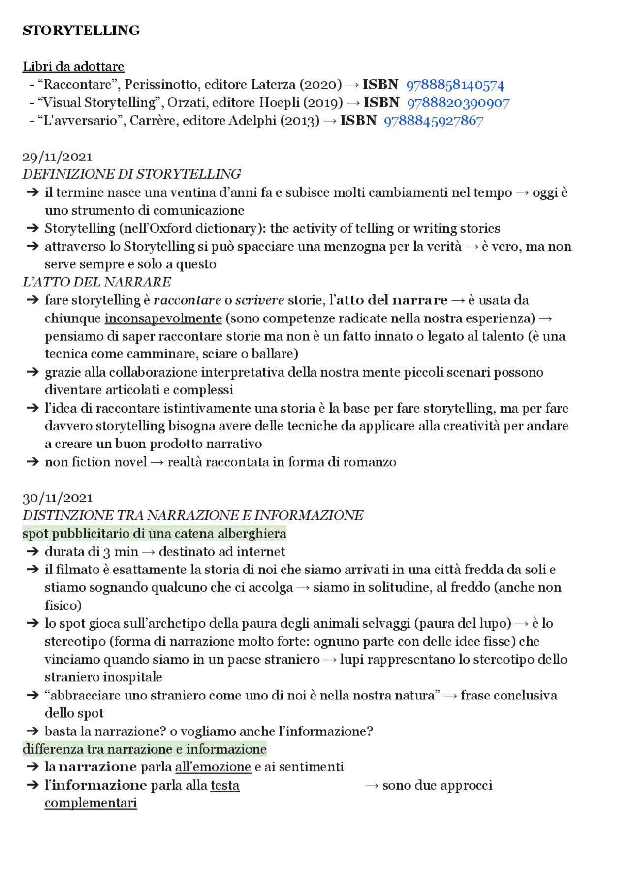 Appunti Completi Del Corso Di Storytelling Appunti Di Scienze Della
