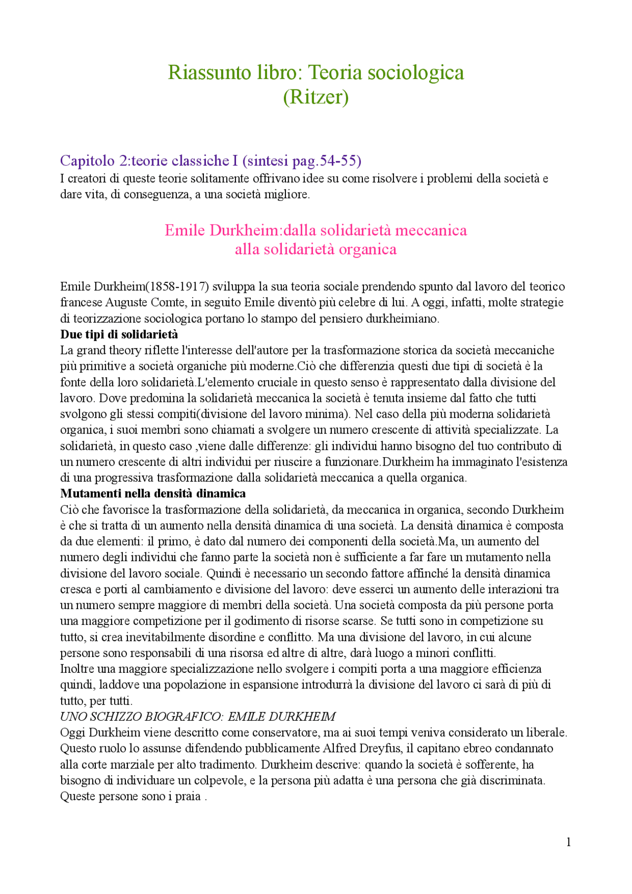 Riassunto Ritzer Per Esame 1° Esame Parziale Di Introini Dispense Di