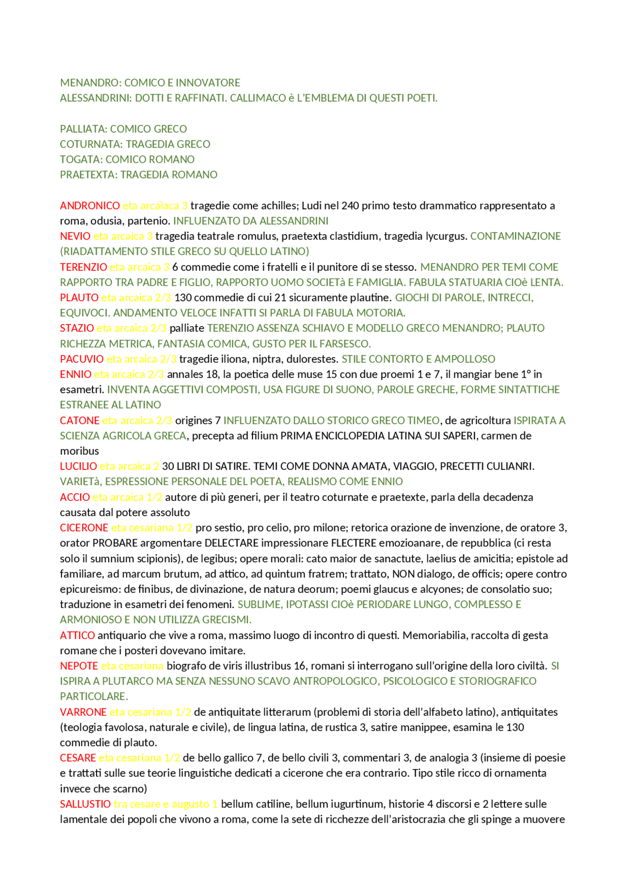 Sintesi Autori Latini Schemi E Mappe Concettuali Di Letteratura