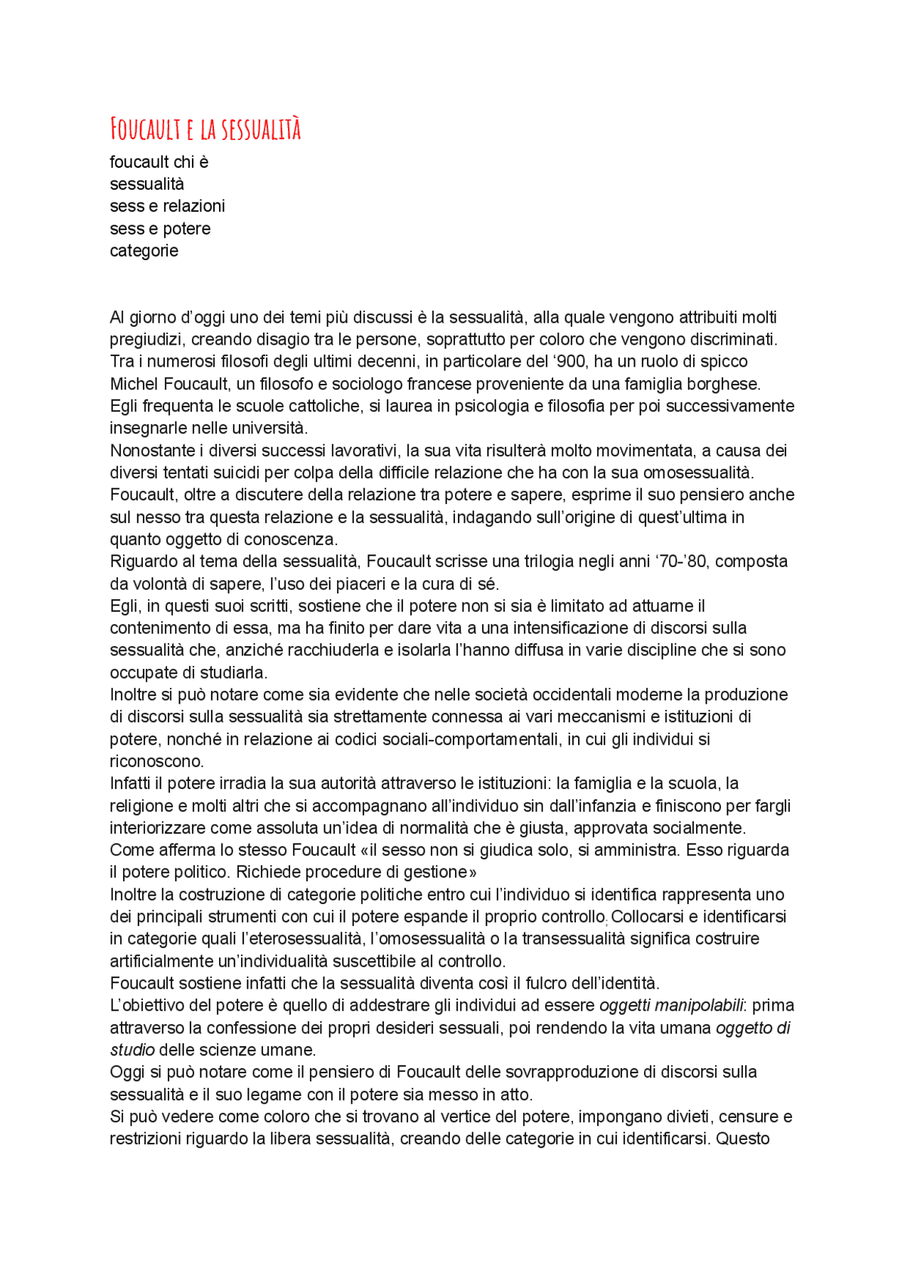 Foucault E La Sessualità Guide Progetti E Ricerche Di Filosofia