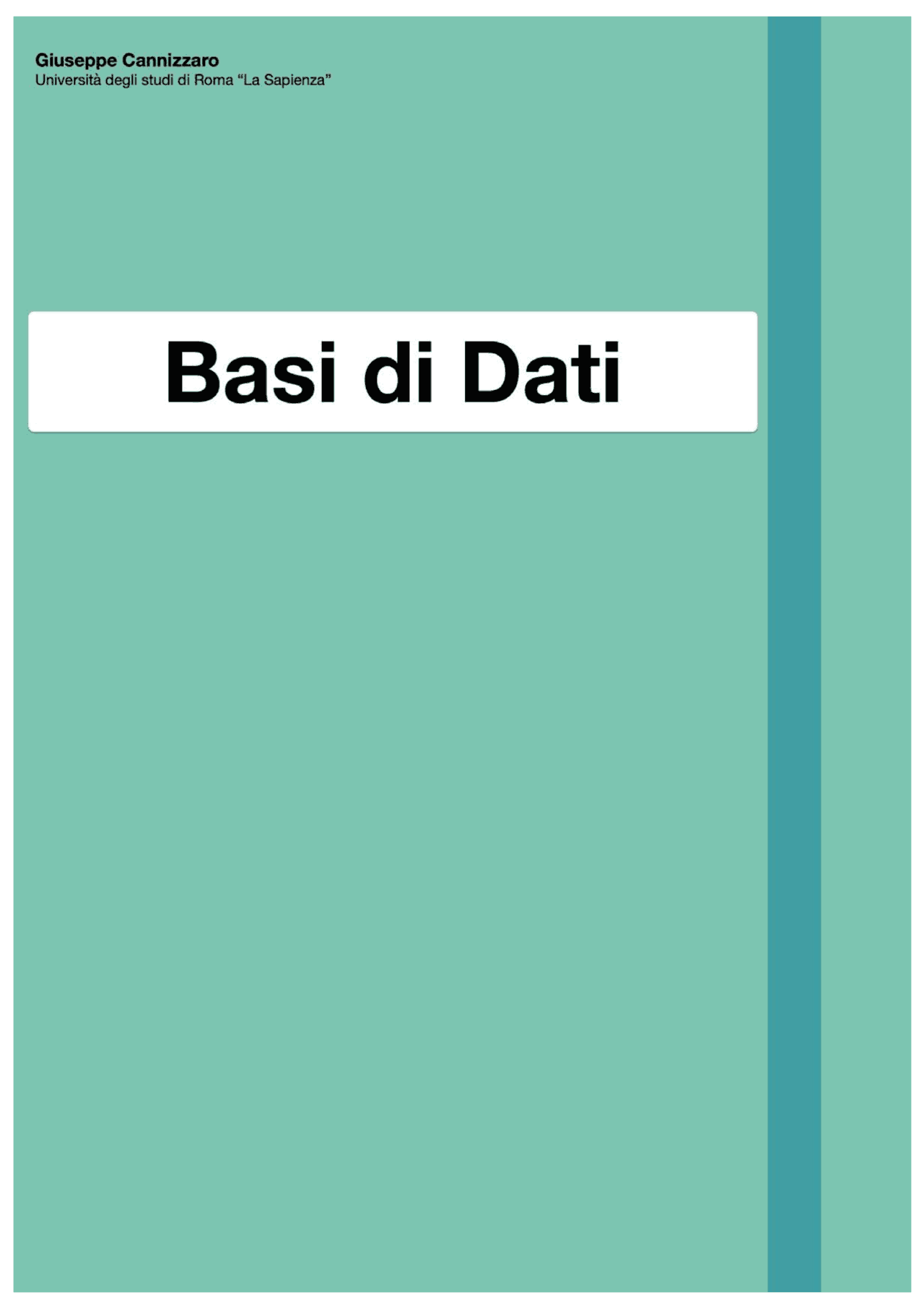 Appunti Di Basi Di Dati Database Sql Postgresql E Schema Er