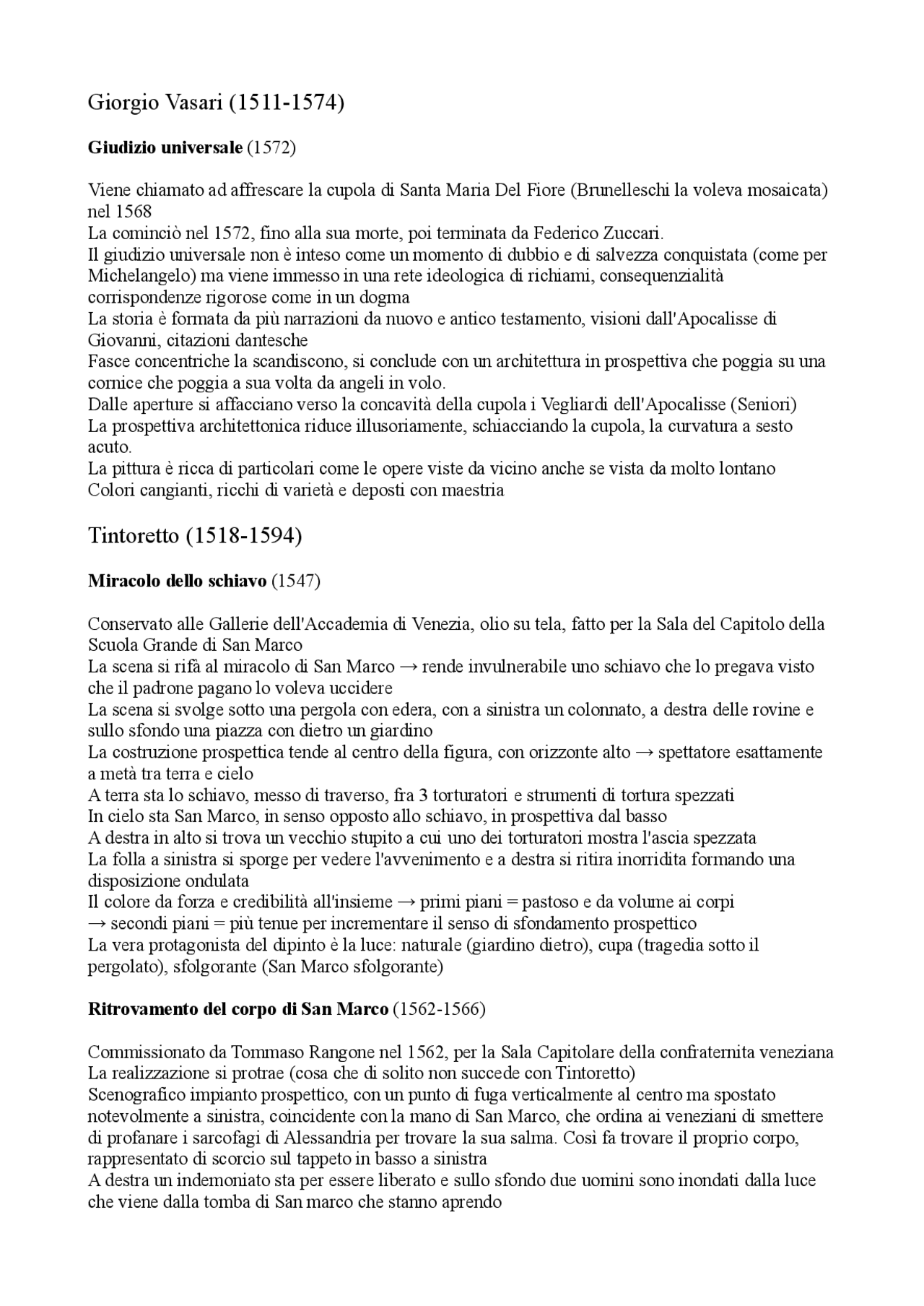 Manierismo E Barocco Appunti Di Elementi Di Storia Dellarte Ed