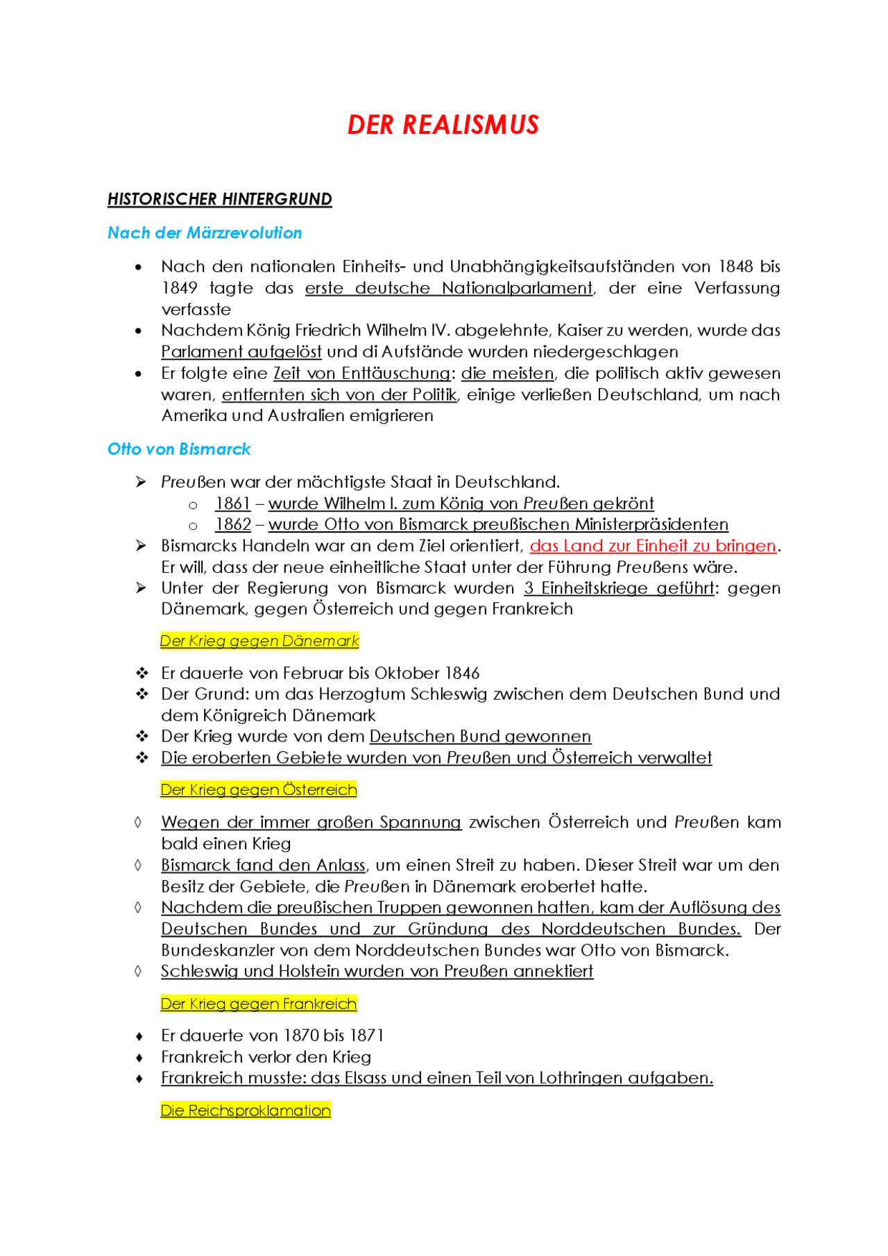 Der Realismus Und Effi Briest Appunti Di Tedesco Docsity