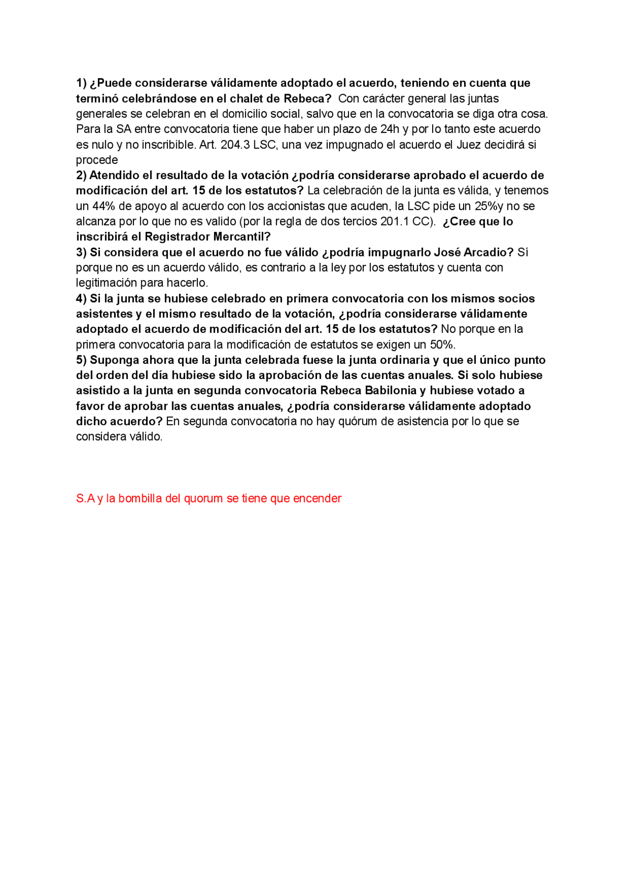 PrÁcticas De Derecho Mercantil Ejercicios De Derecho Mercantil Docsity