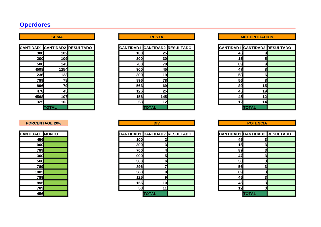 Ejercicios Exel Número 7 Ejercicios De Informática Docsity
