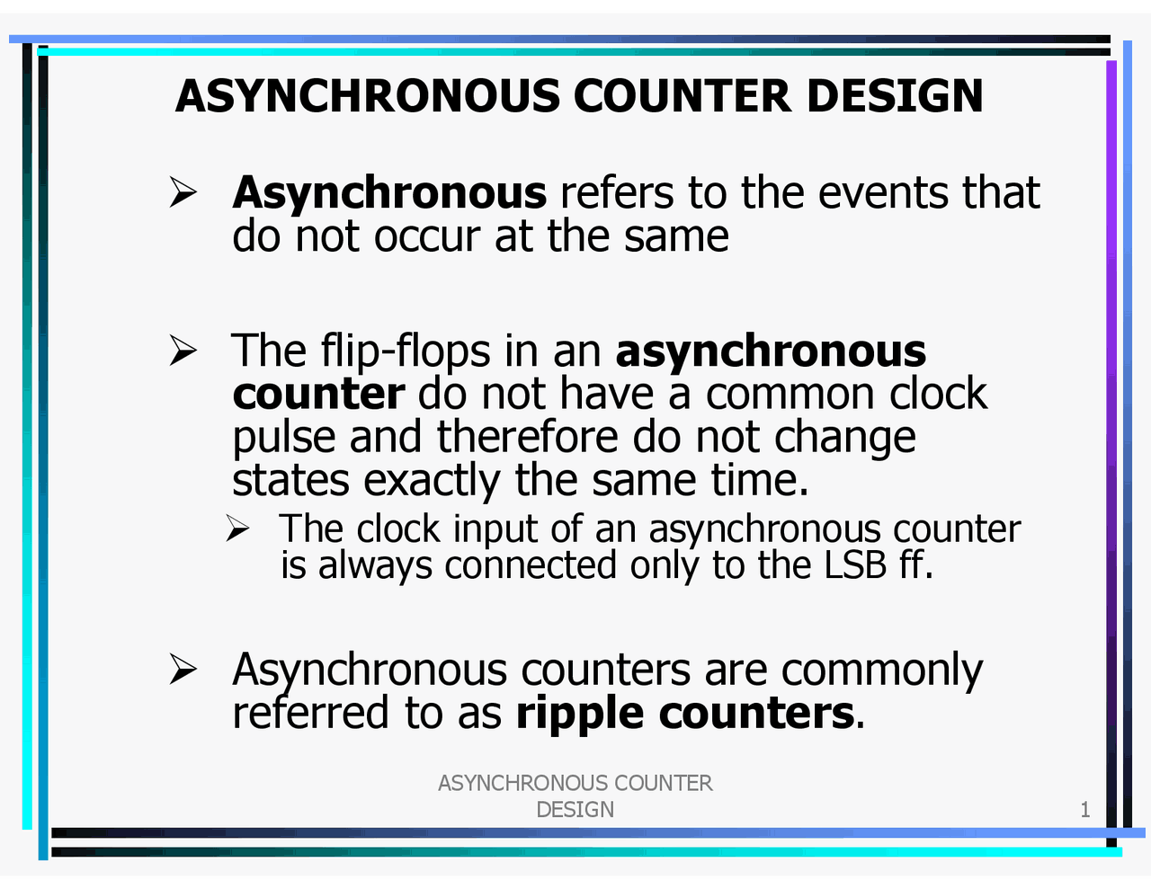 Asynchronous Counter Design Lecture Notes Engineering Docsity