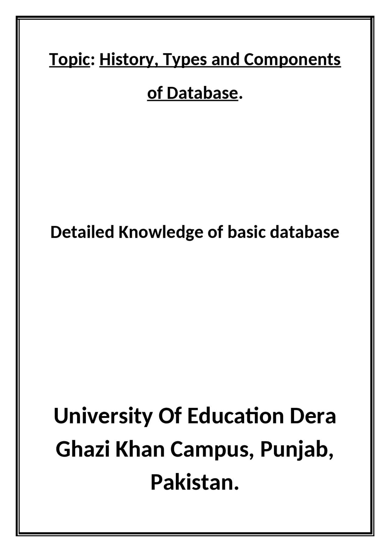 History, Types and Components of Database. | Study notes Database ...