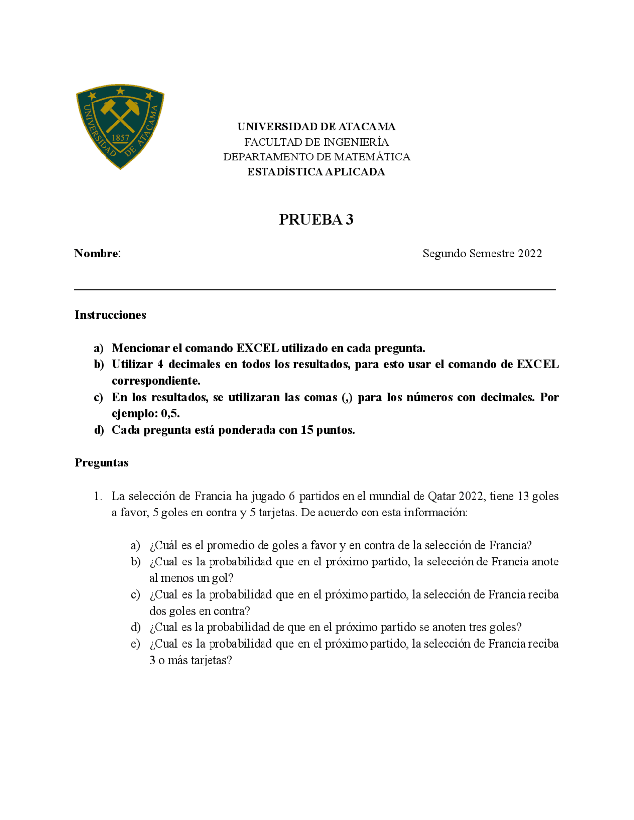 PRUEBA DE DISTRIBUCION BINOMIAL, POISSON Y NORMAL - SOLUCIONARIO INCLUIDO | Exámenes de ...