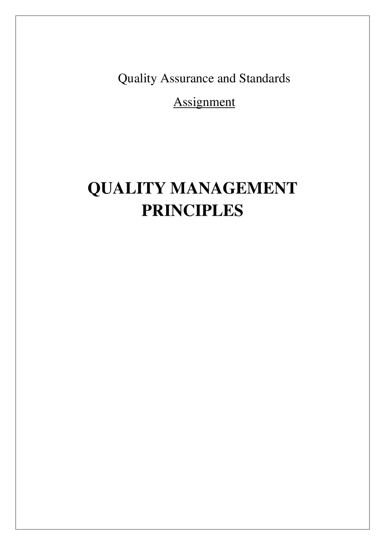 Quality Management Principles | Study notes Production and Operations ...