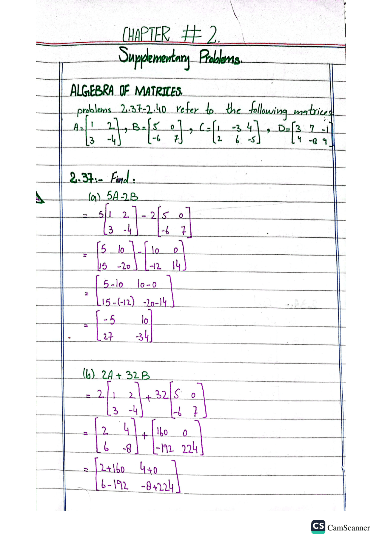 Schaum's outline linear algebra chapter 2 solved. | Study notes Linear ...