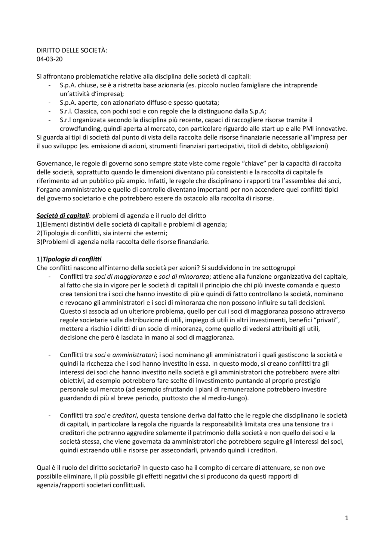 Appunti Diritto Delle Società Schemi E Mappe Concettuali Di Diritto
