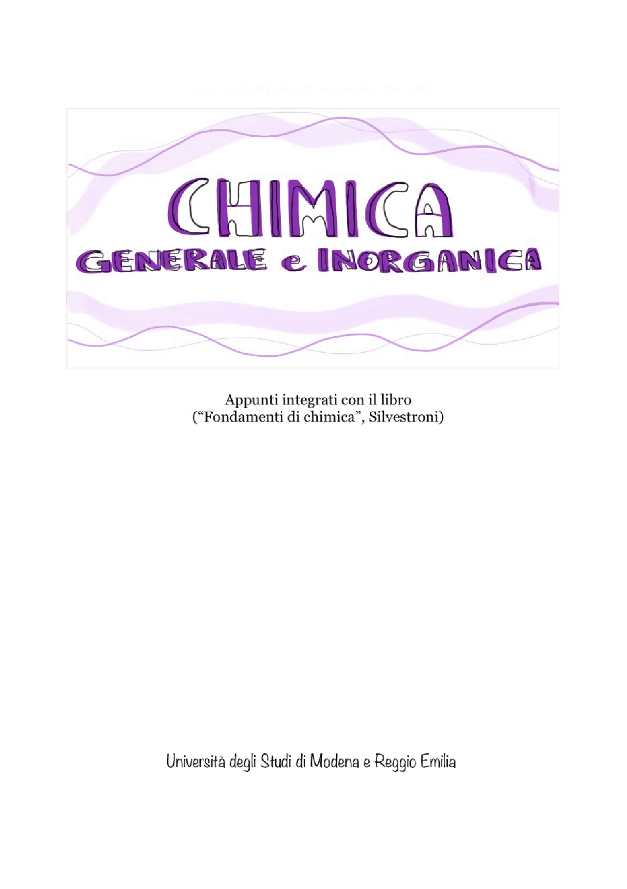 Chimica Generale E Inorganica Prof Ranieri Ctf Unimore Sbobinature