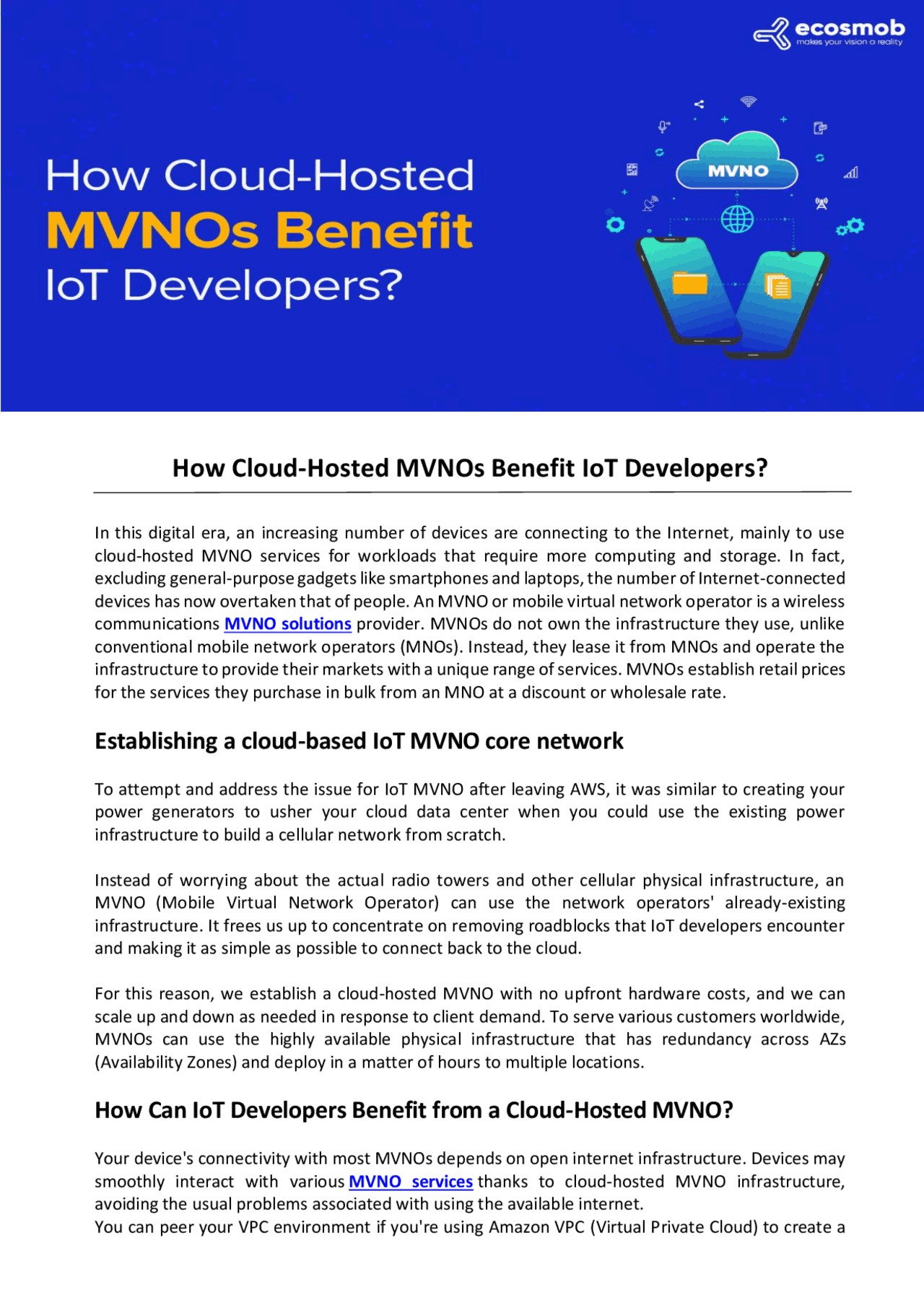 How Cloud-Hosted MVNOs Benefit IoT Developers? | Essays (high school) Technology | Docsity