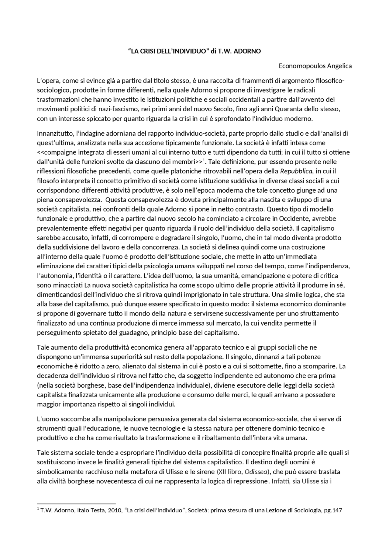 La Crisi Dellindividuo Schemi E Mappe Concettuali Di Filosofia