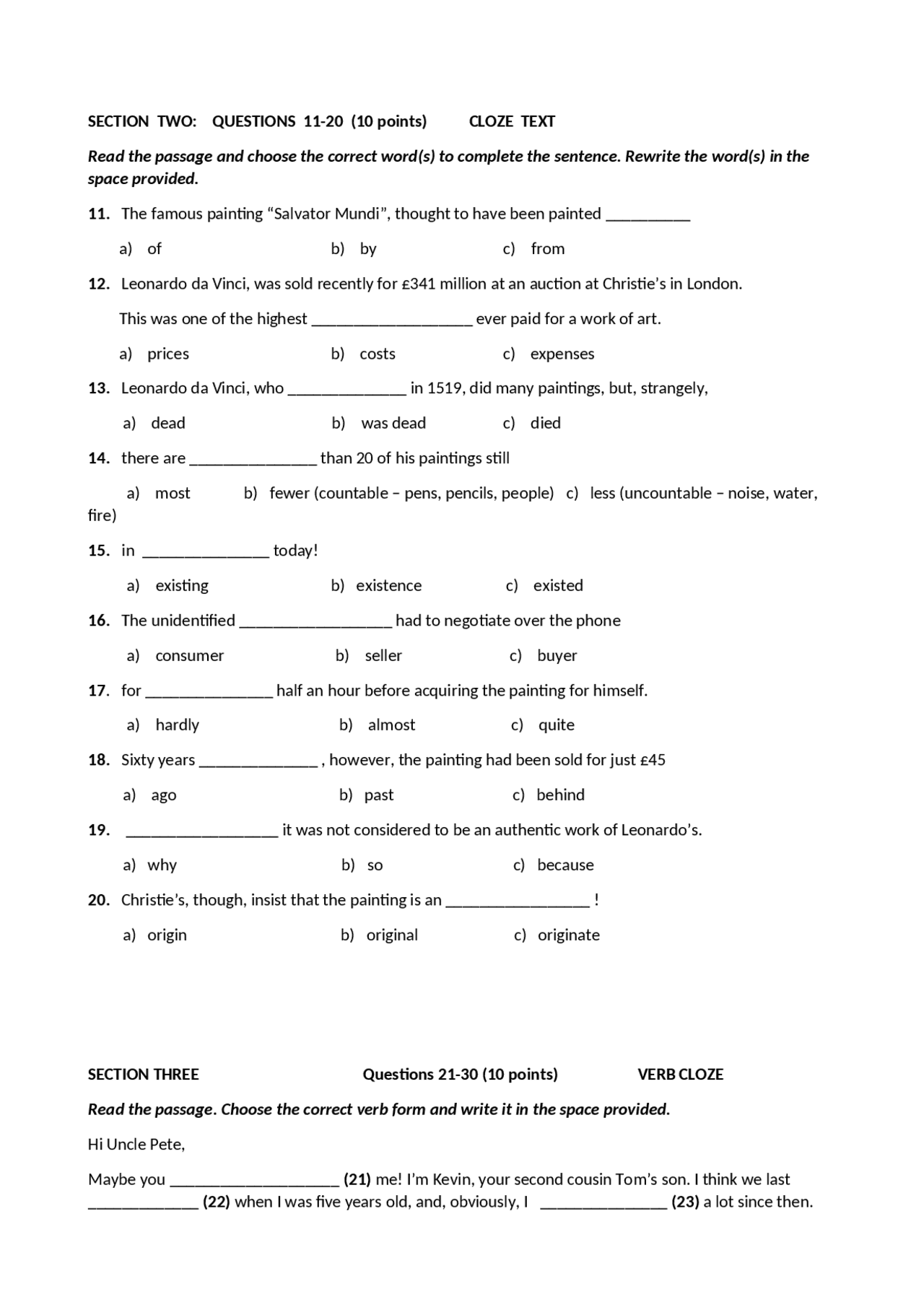 Varie Esercitazioni E Appunti Prove Desame Di Lingua Inglese Docsity