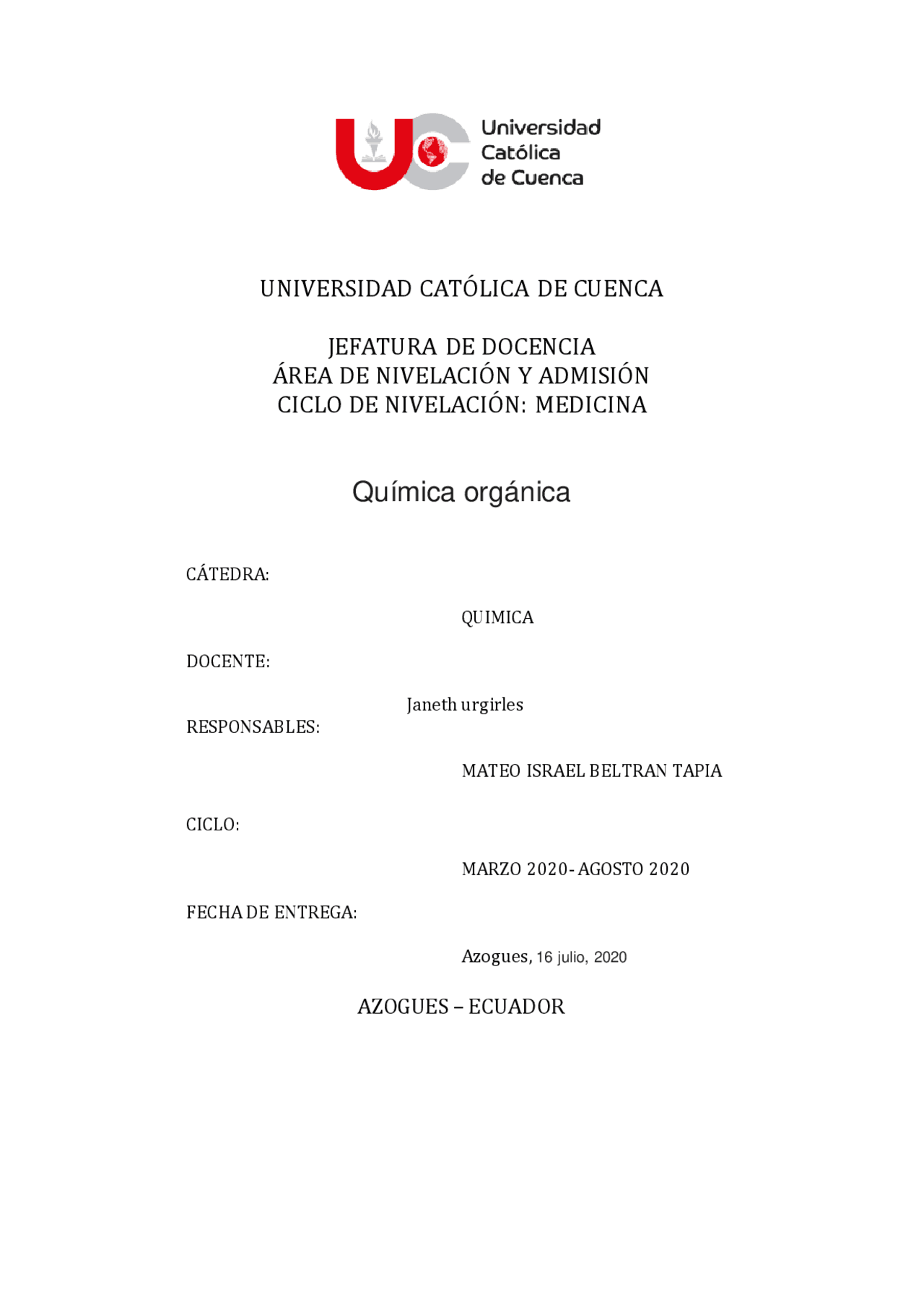 Todo Sobre Química Orgánica Apuntes De Química Docsity