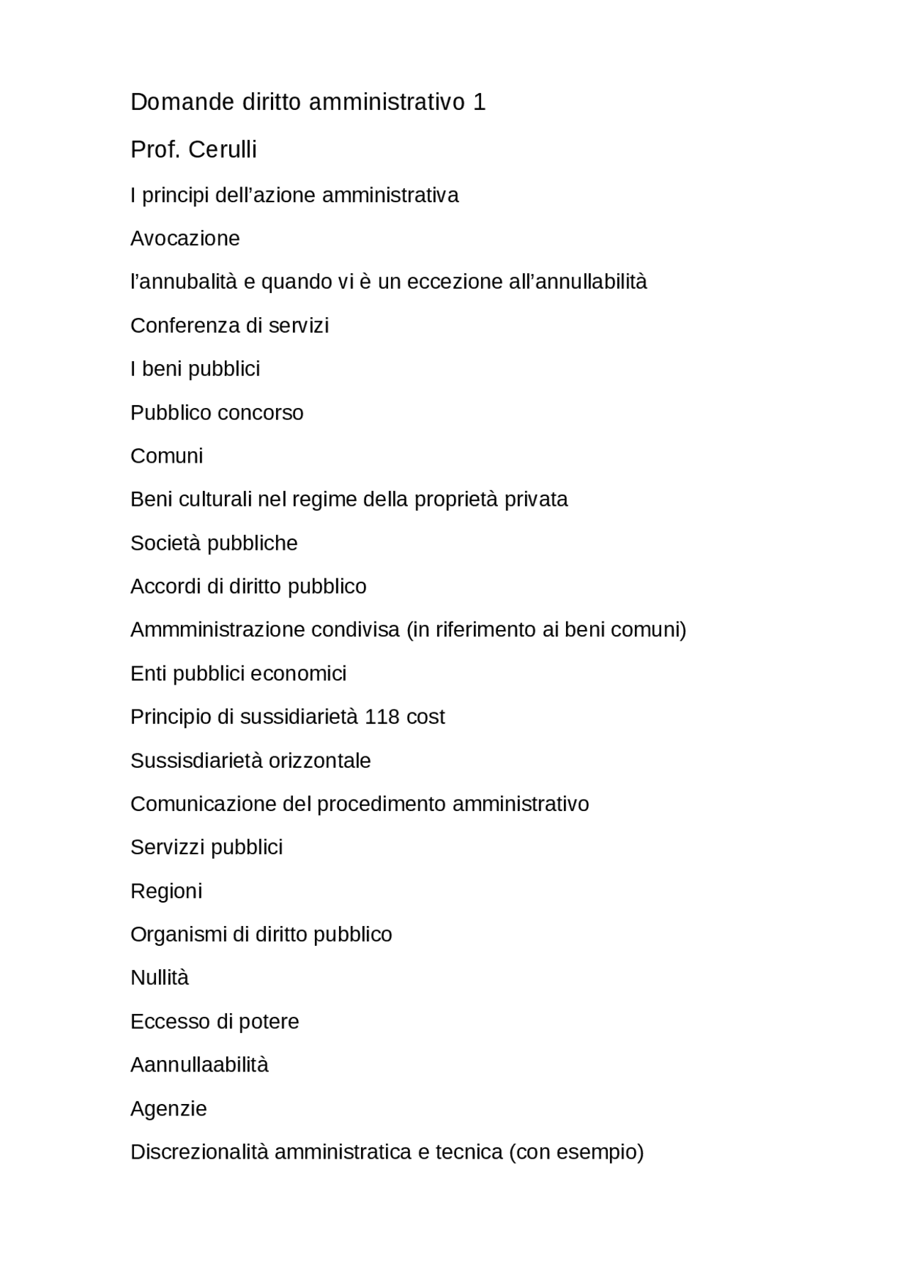 Domande Diritto Amministrativo 1 Prove Desame Di Diritto