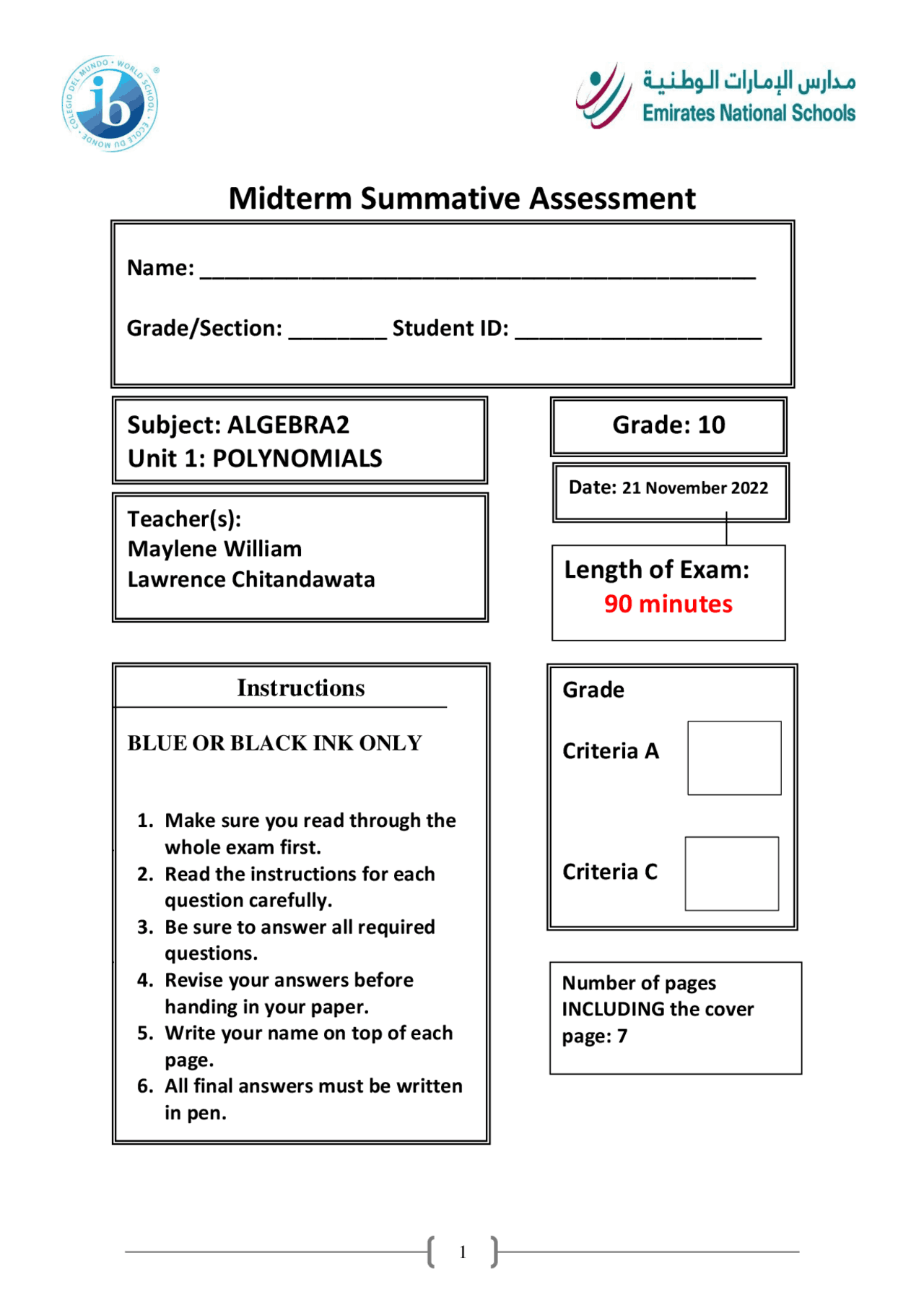Midterm Examinations Summaries Mathematics Docsity