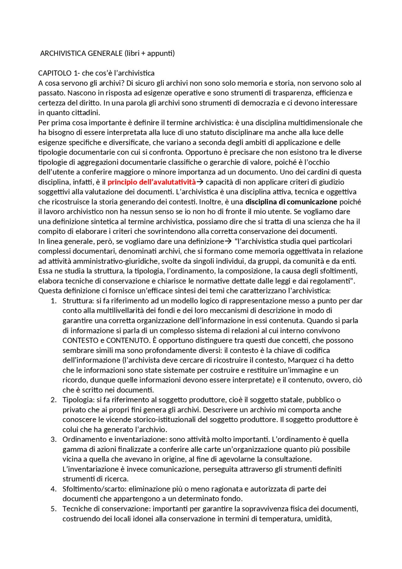 Archivistica generale | Appunti di Archivistica | Docsity