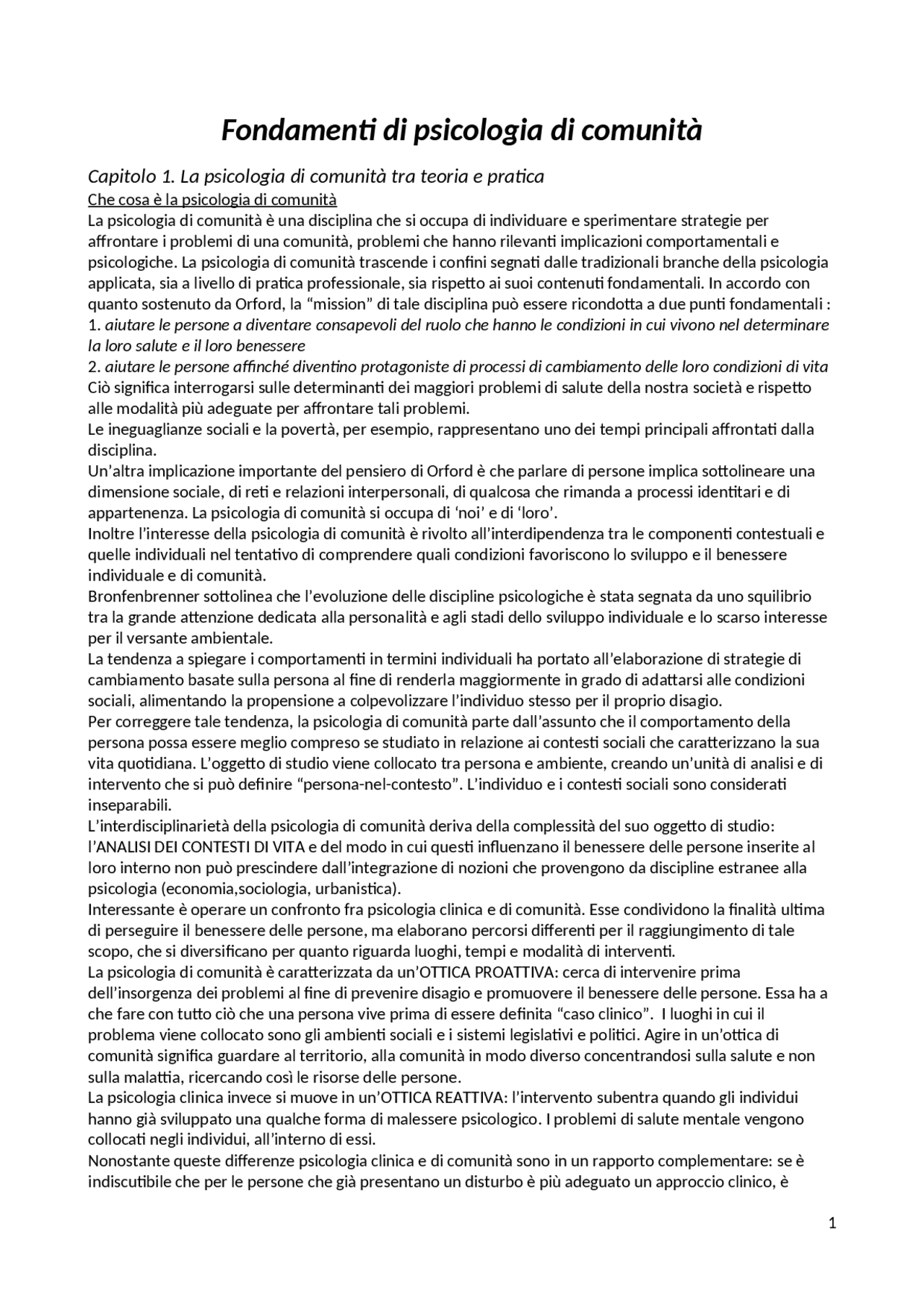 Fondamenti Di Psicologia Di Comunità Schemi E Mappe Concettuali Di