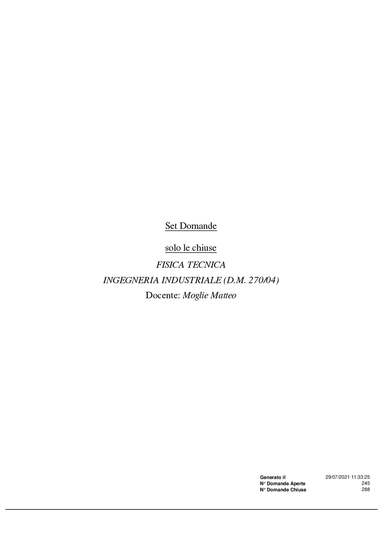 Chiuse Multiple Di Fisica Tecnica Ingegneria Industriale Moglie Matteo