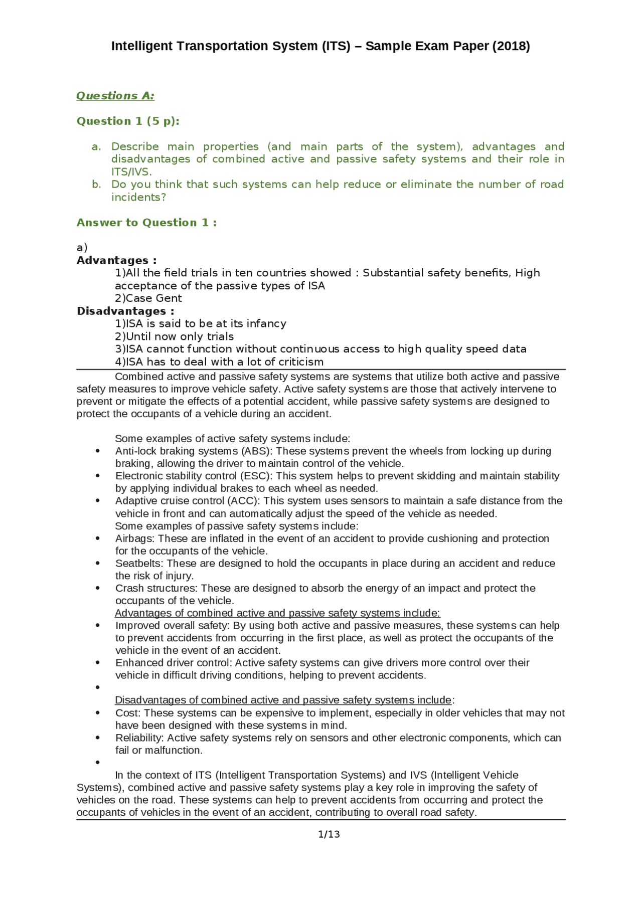 Past Exam With Answers That Might Help For Practice Exams Computer