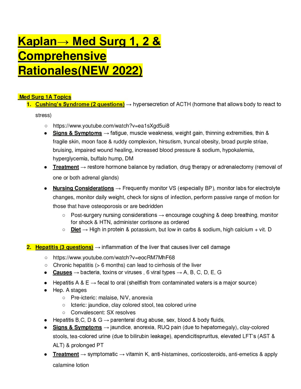 Kaplan Med Surg 1, 2 & Comprehensive Rationales(NEW 2022) | Exams ...