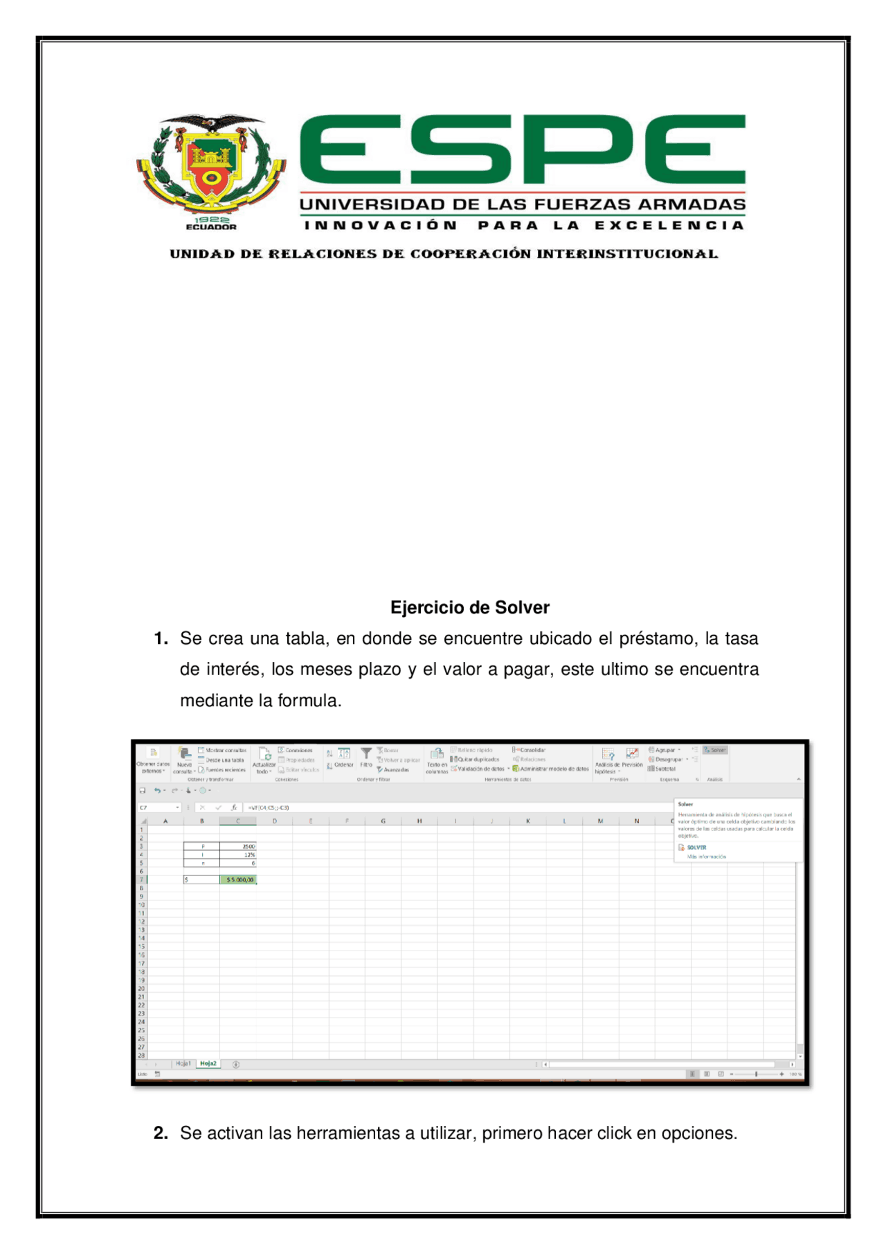 Ejercicio De Solver En Excel Apuntes De Computación Aplicada Docsity