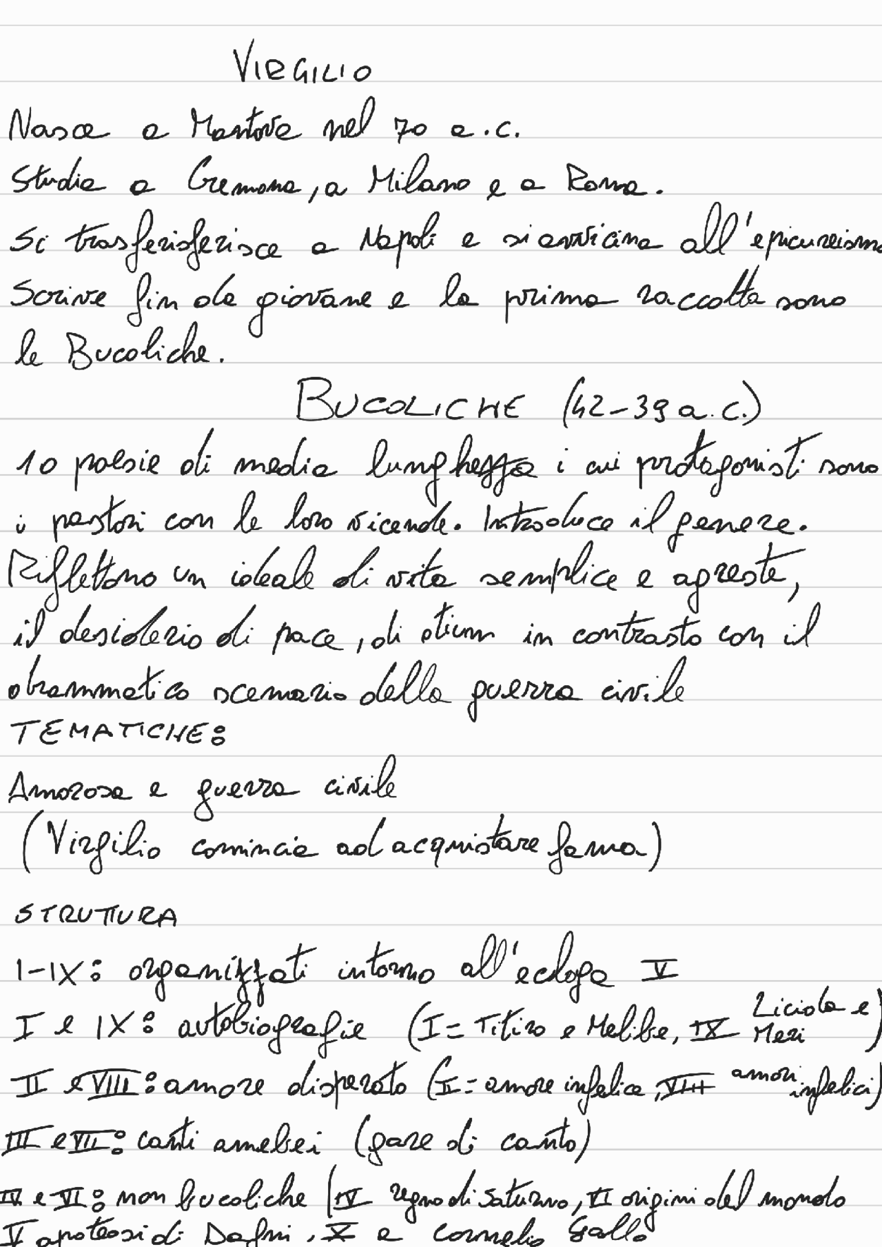 Riassunto Su Virgilio Schemi E Mappe Concettuali Di Latino Docsity