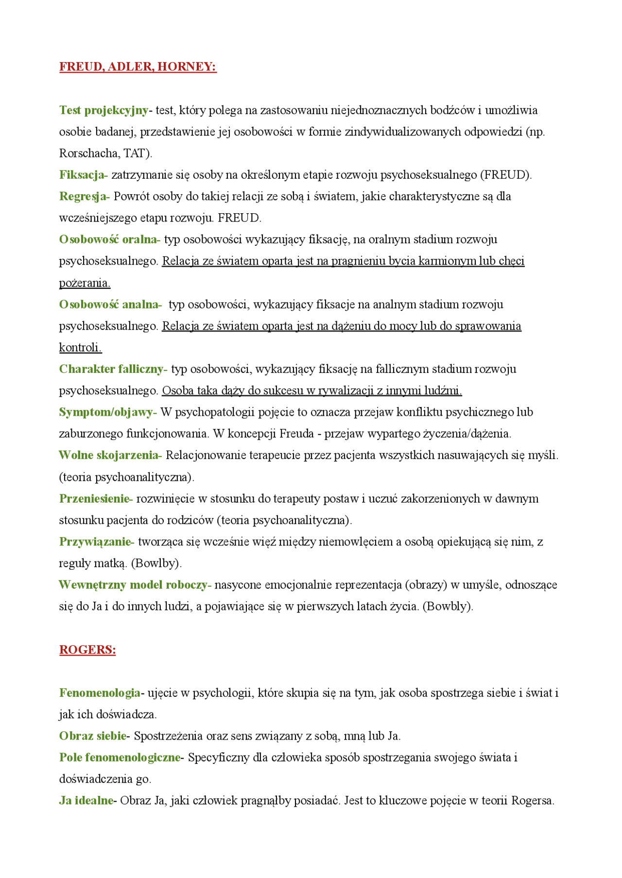 Klasyczne teorie osobowości | Notatki Mechanika klasyczna i ...