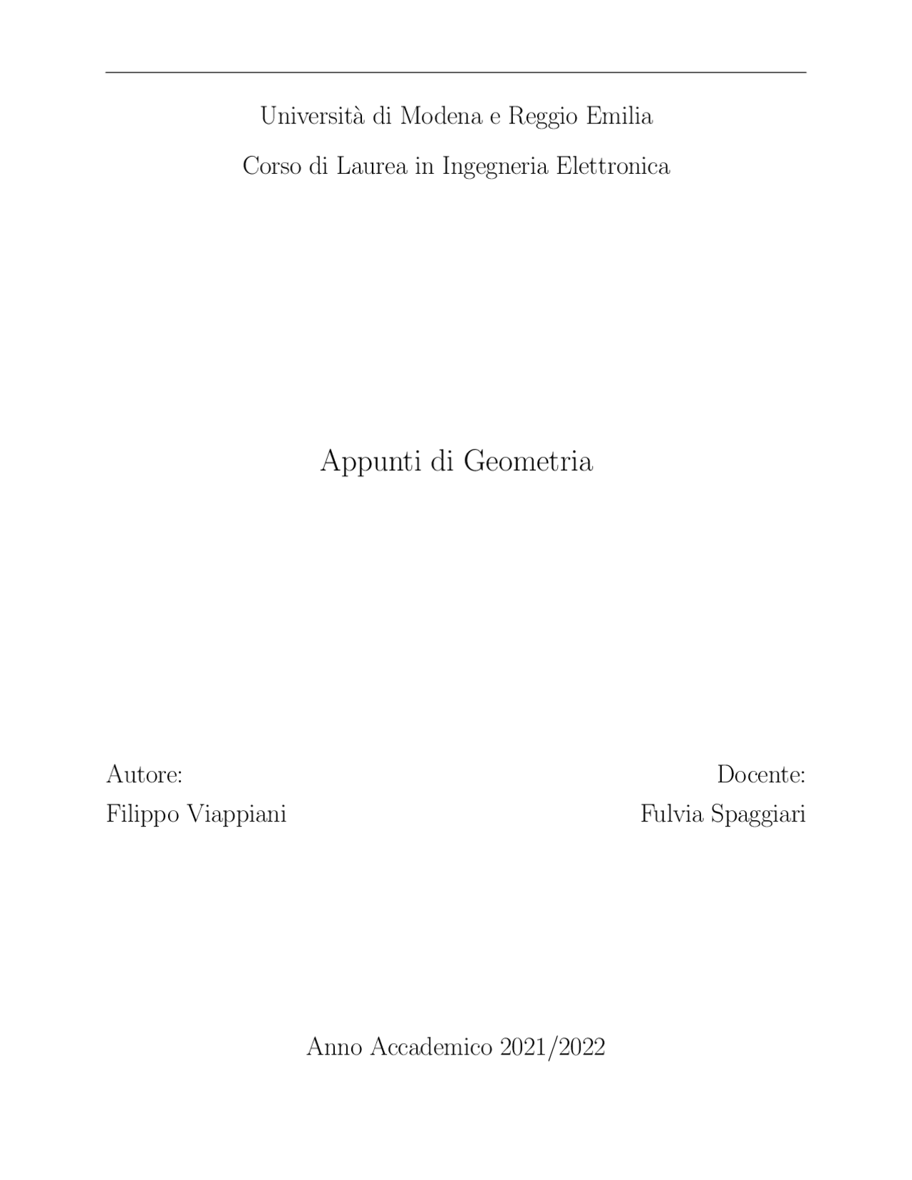 Appunti Completi Del Corso Di Geometria E Algebra Lineare Appunti Di