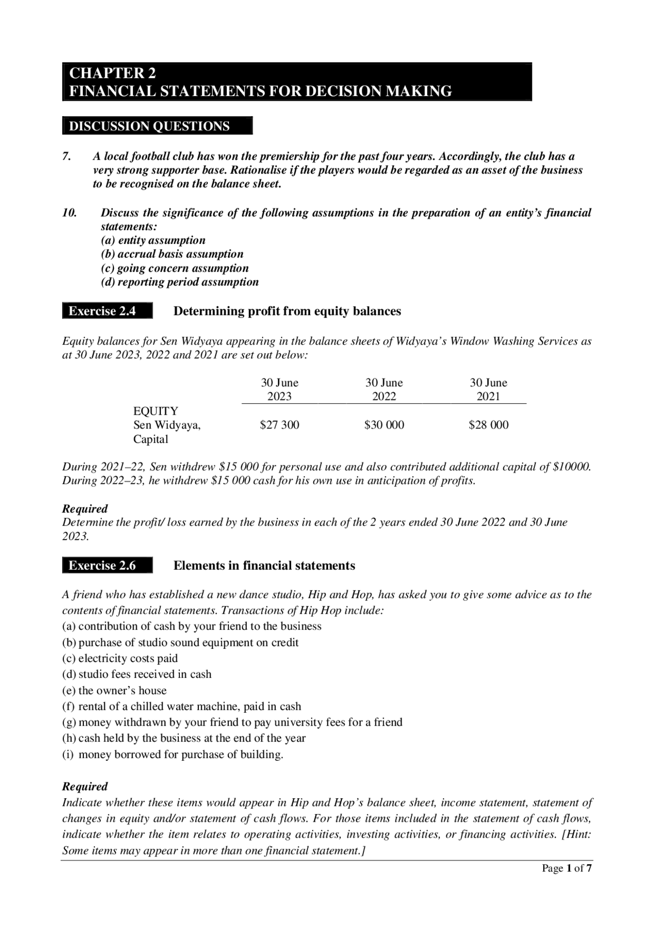 Acc10008 Week 2 Tutorial Summaries Business Accounting Docsity