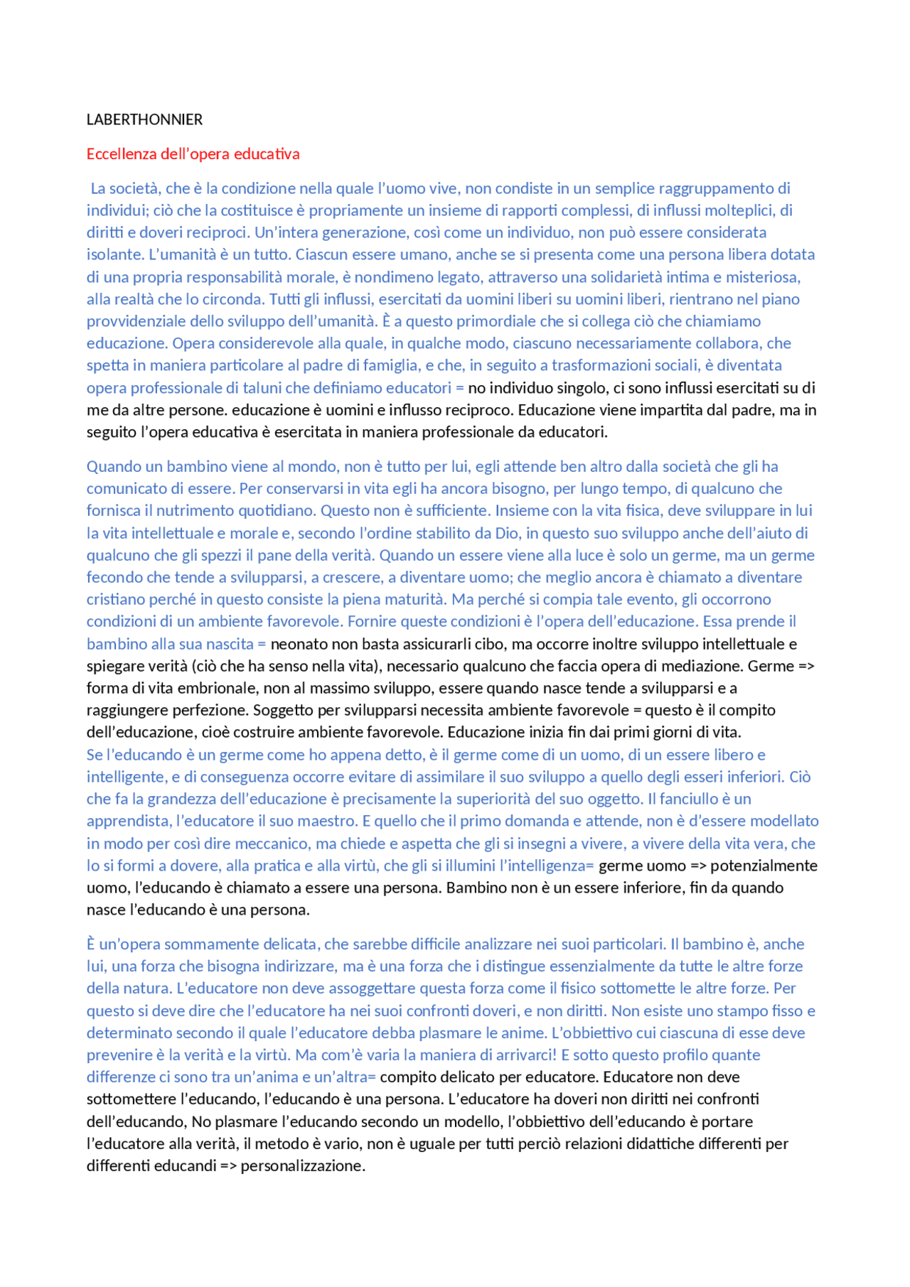 Appunti Laberthonnier Appunti Di Storia Delleducazione Docsity