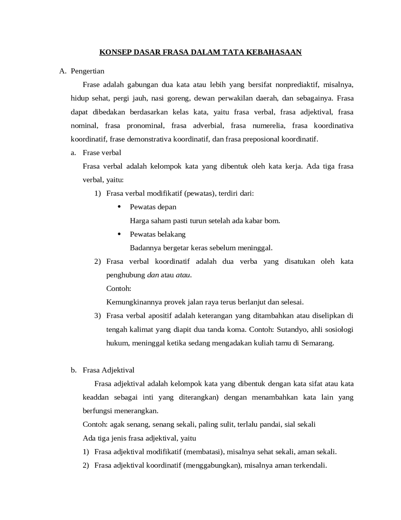 Konsep Dasar Frasa Dalam Tata Kebahasaan | Assignments Education ...