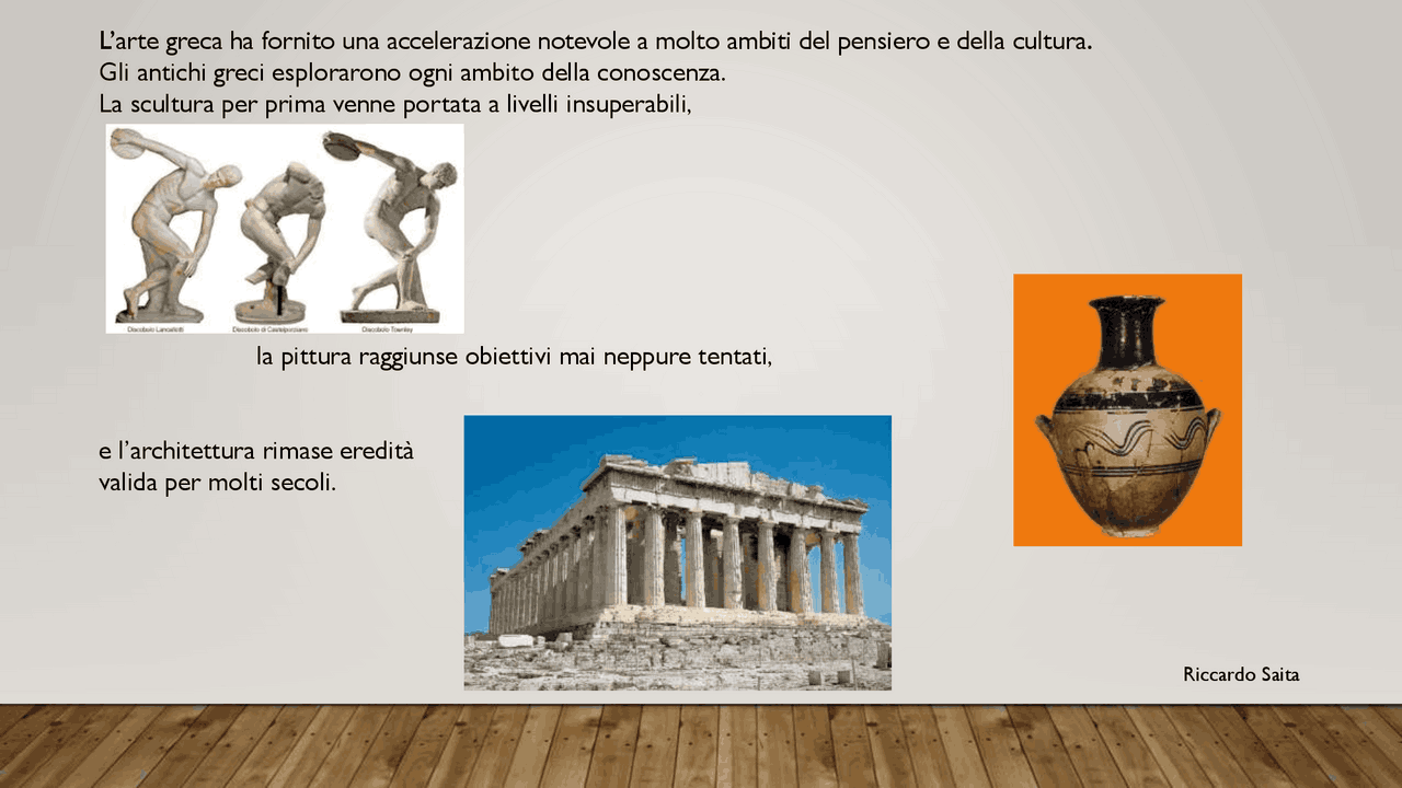 Presentazione dell'arte greca | Slide di Italiano | Docsity