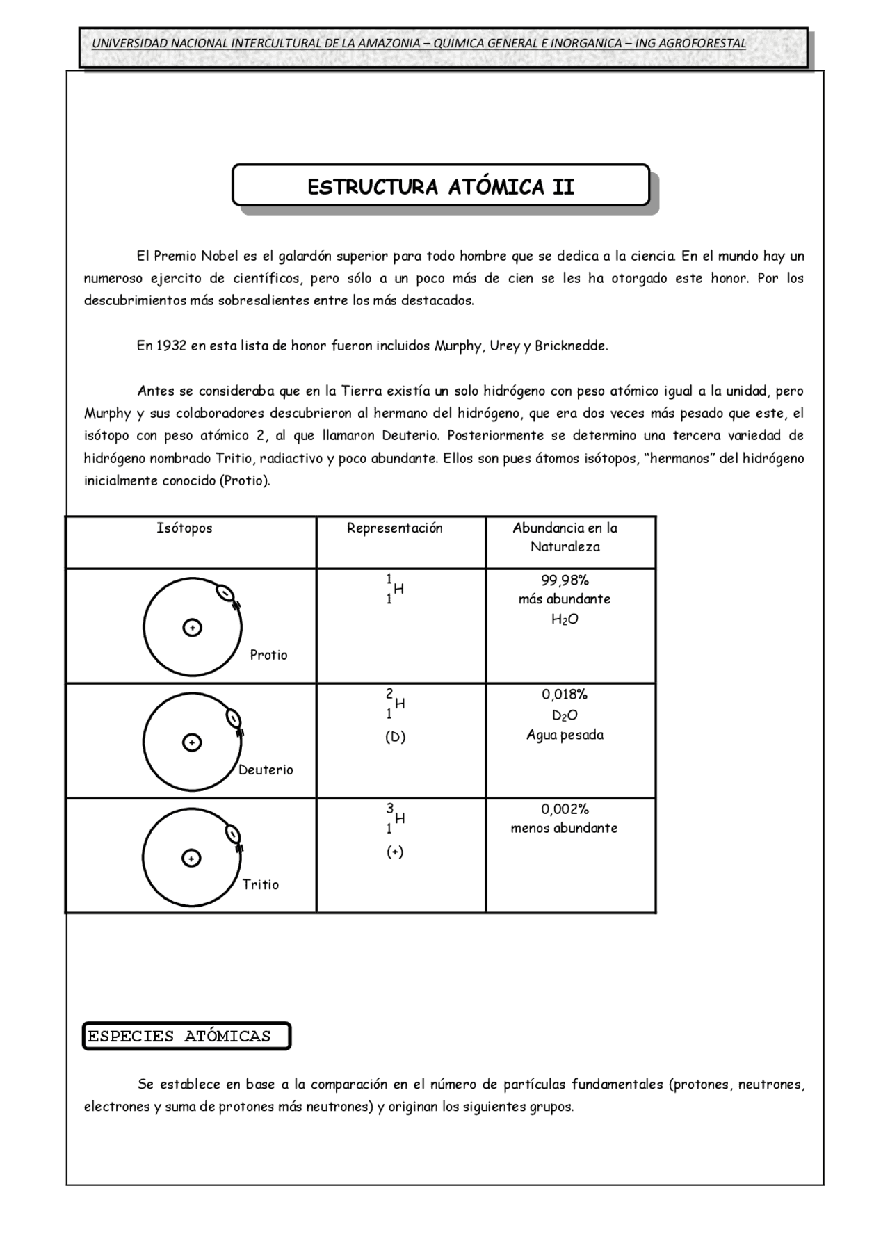 Estructura Atomica Ii Quimica Exercices De Chimie Docsity