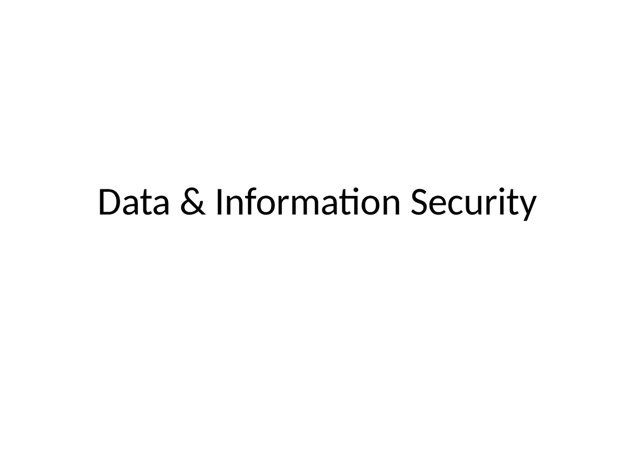 Information Security Introduction 1 Slides Information Security And