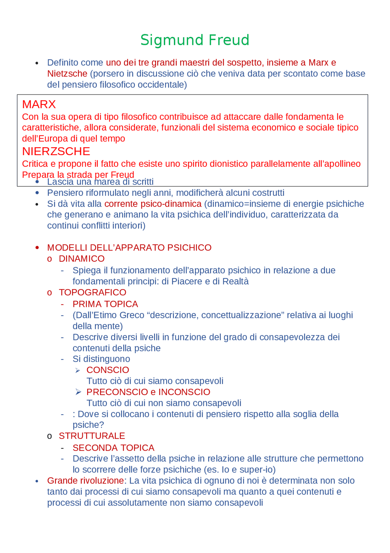 Sigmund Froid E Fasi Appunti Di Psicologia Dello Sviluppo Docsity