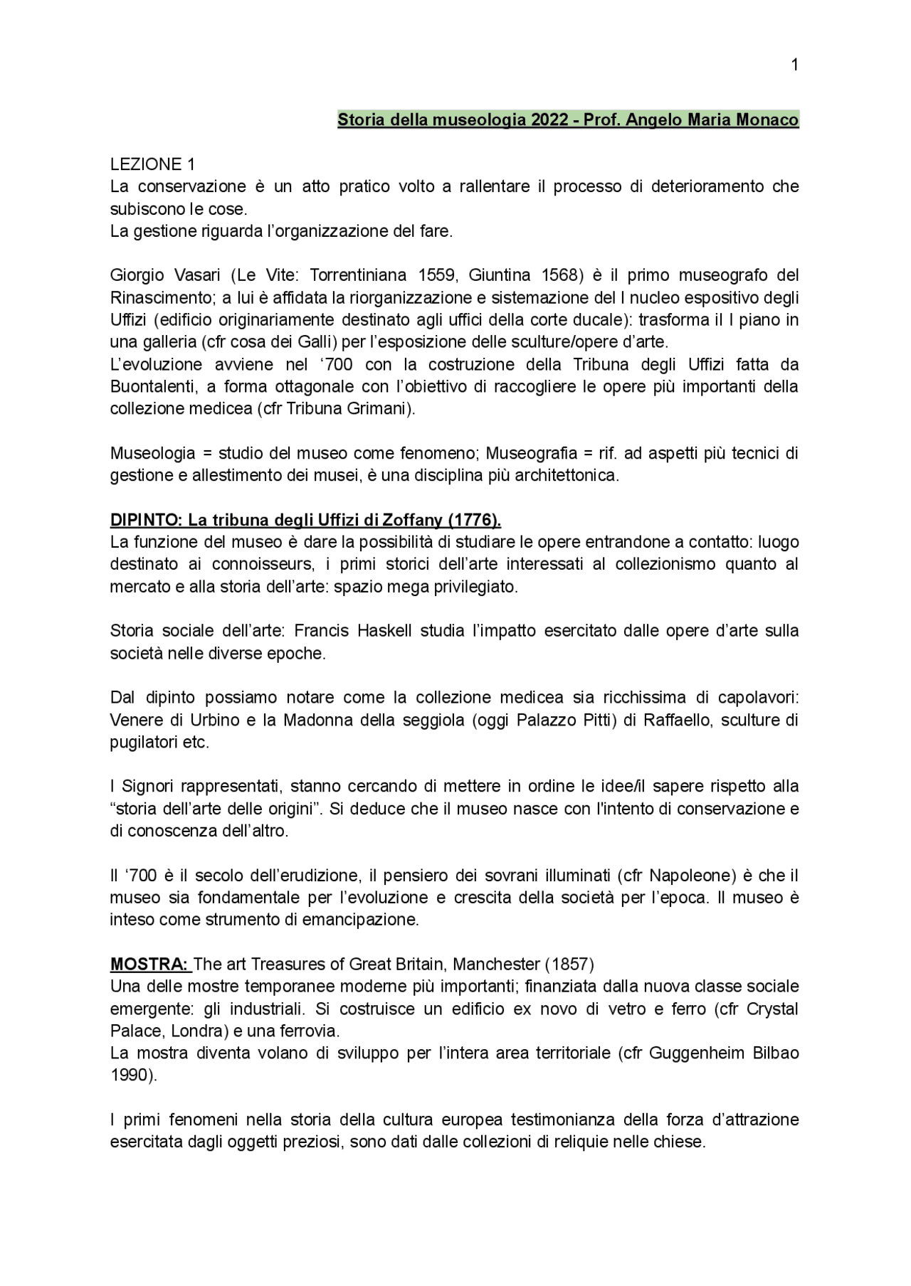 Appunti Museologia 2022 Con Slides Appunti Di Museologia Docsity