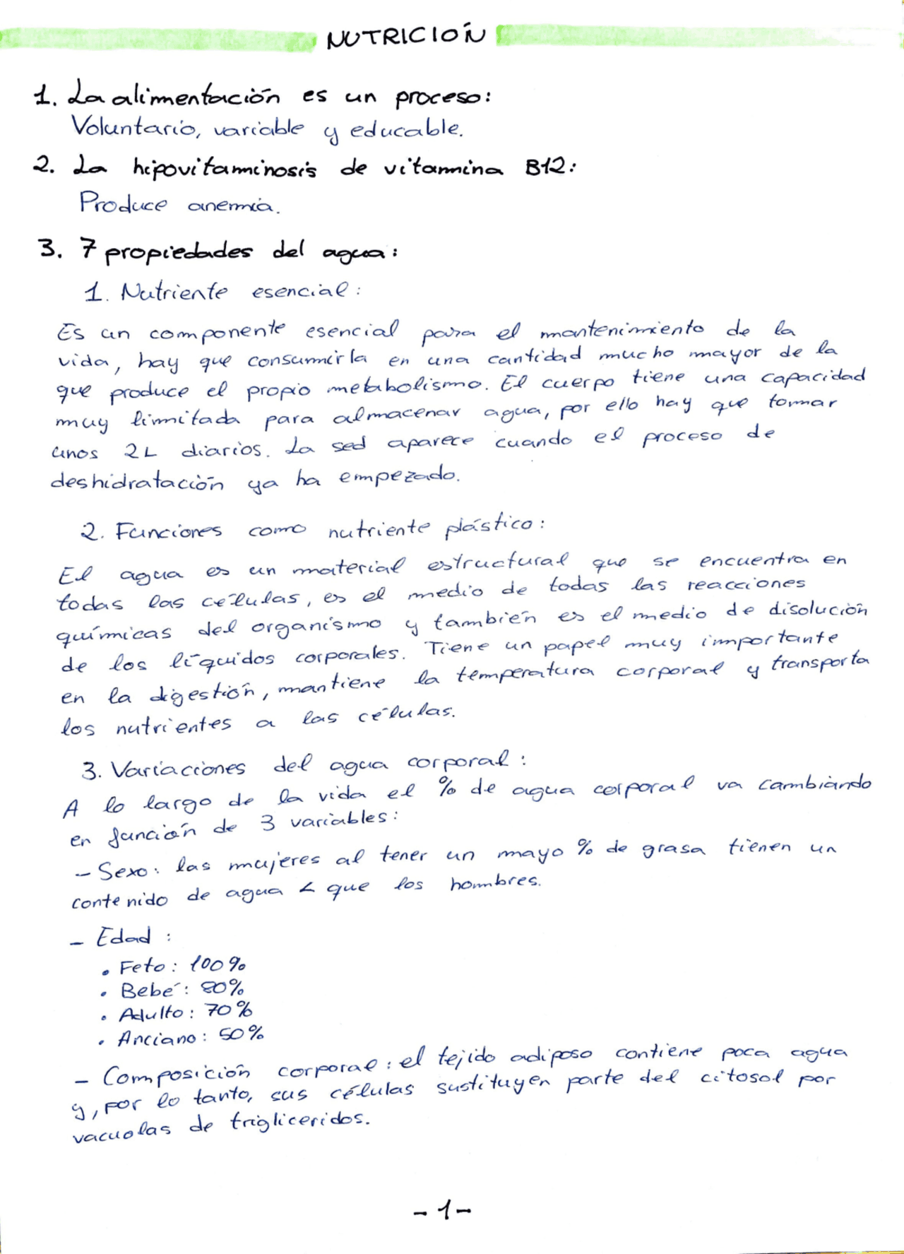 Autoevaluación Nutrición Ejercicios De Nutrición Docsity