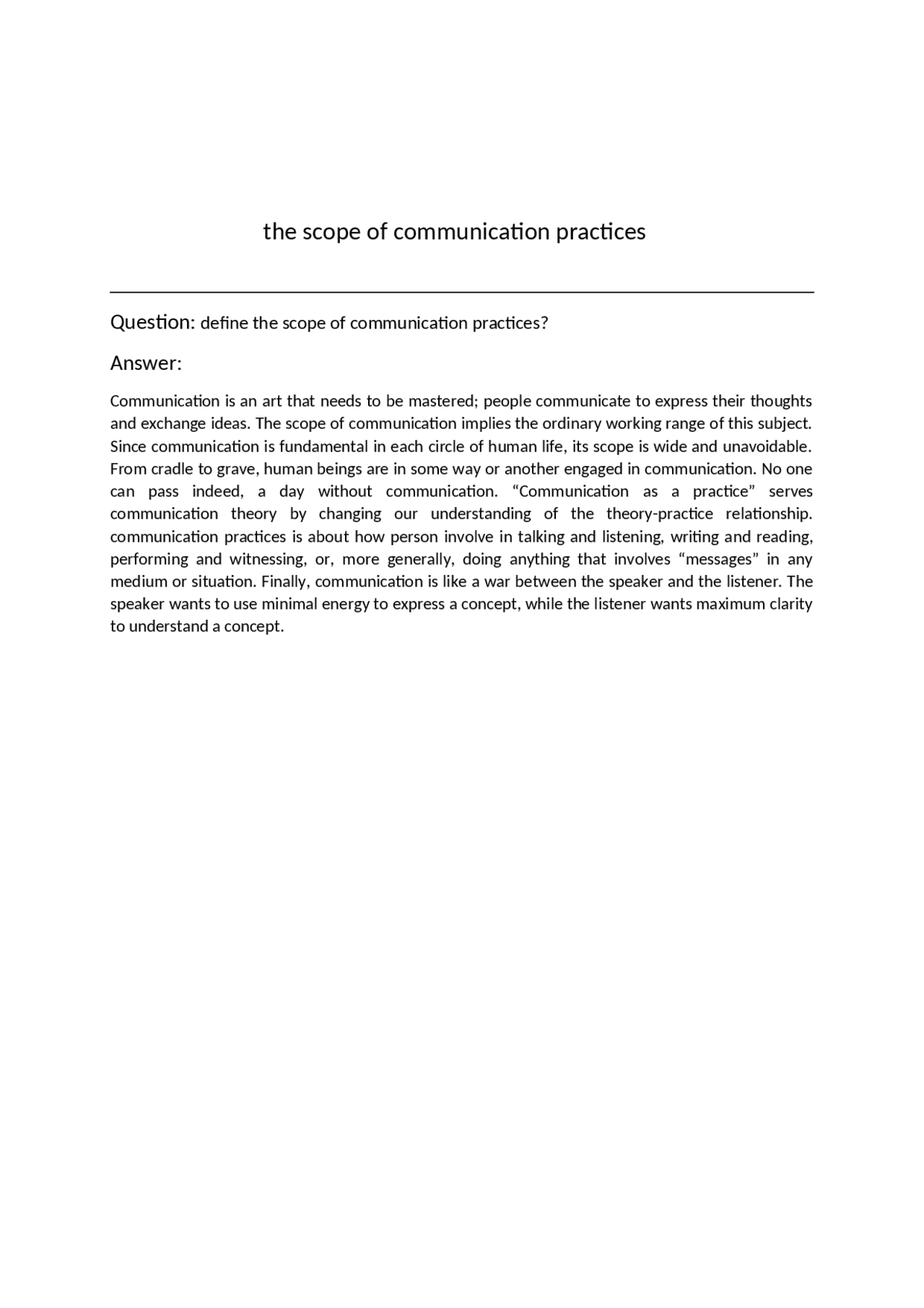 It About Definig What Is Meant By The Scope Of Communication Practices