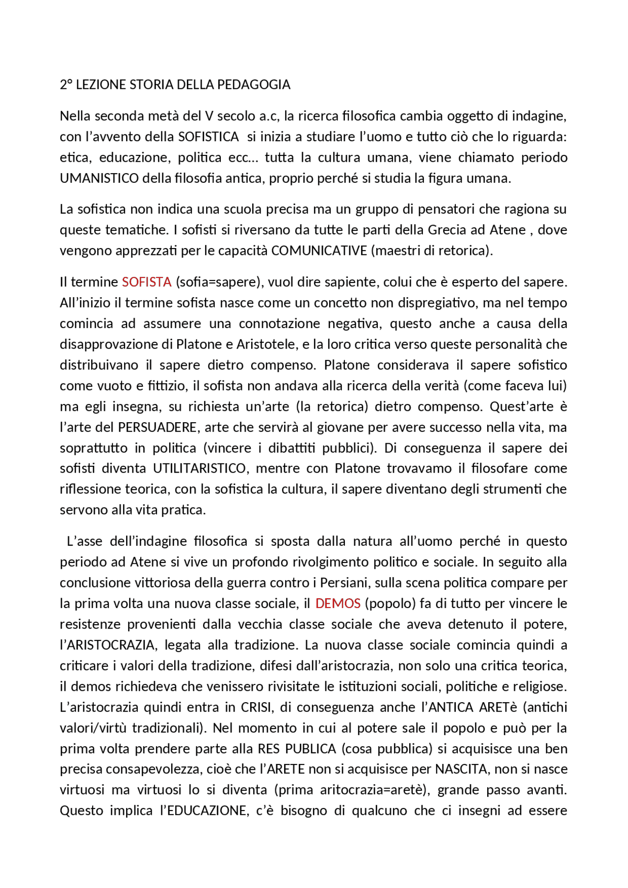 La sofistica e la figura di platone | Appunti di Storia Della Pedagogia ...