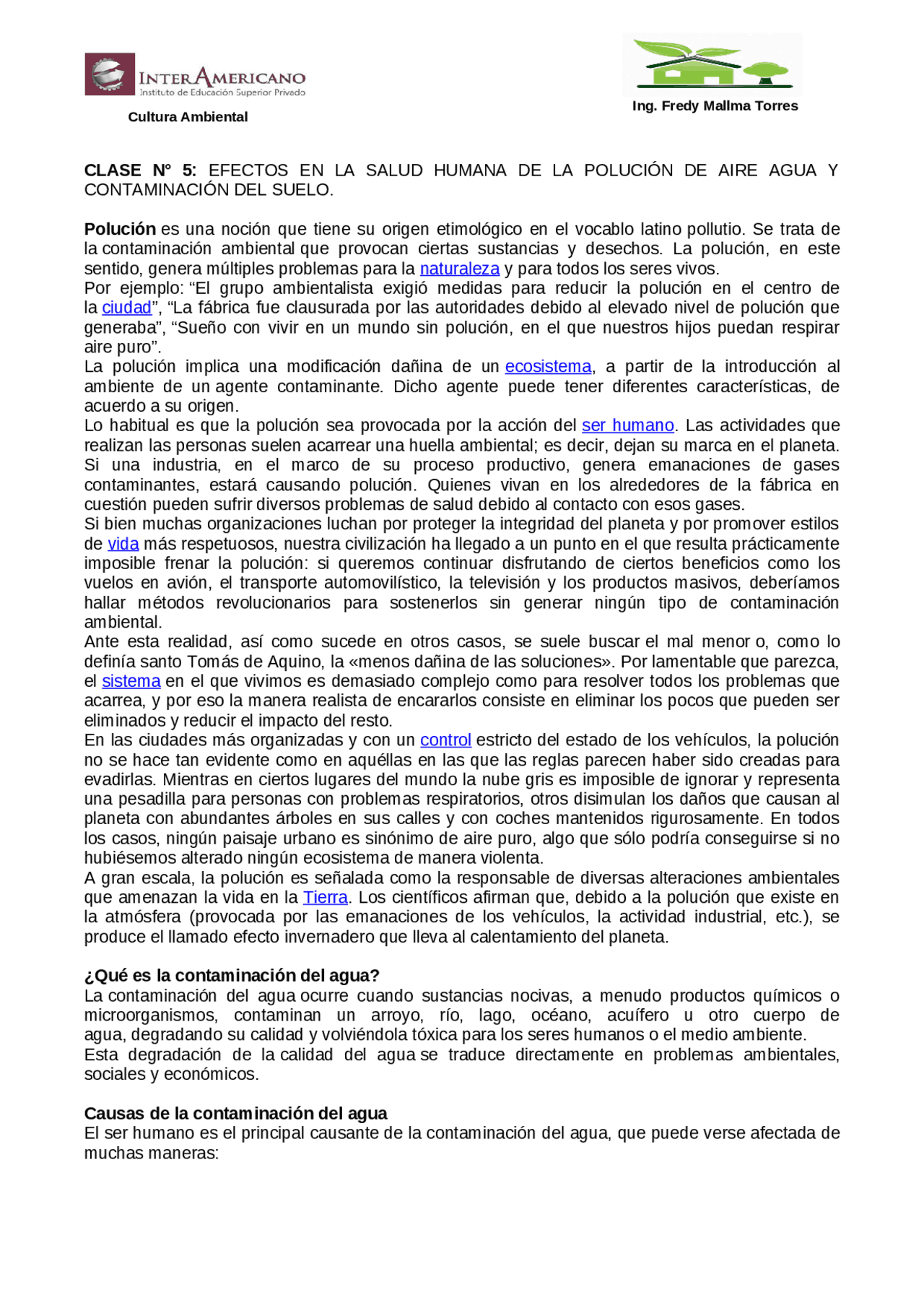 La Contaminación del Agua: Causas, Consecuencias y Soluciones | Sintesi ...
