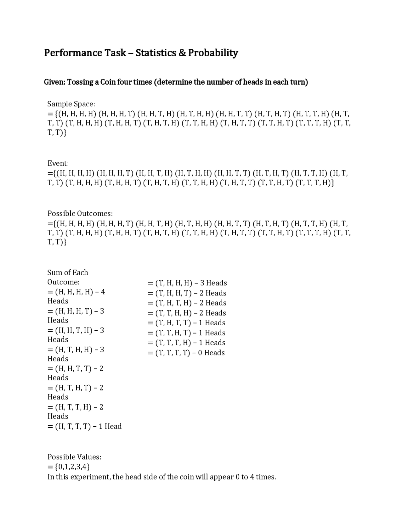 Statistics and Probability 1 | Exercises Mathematics | Docsity