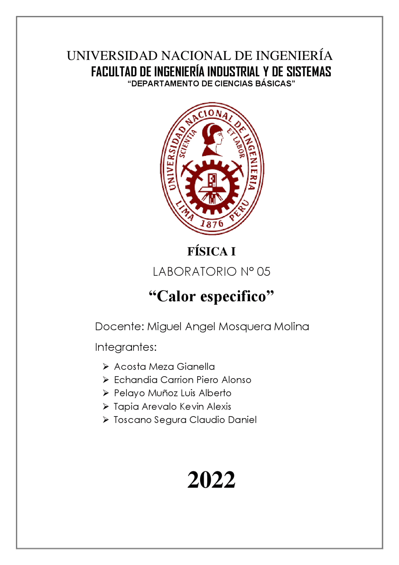 Laboratorio Calor Especifico Monografías Ensayos De Física Clásica