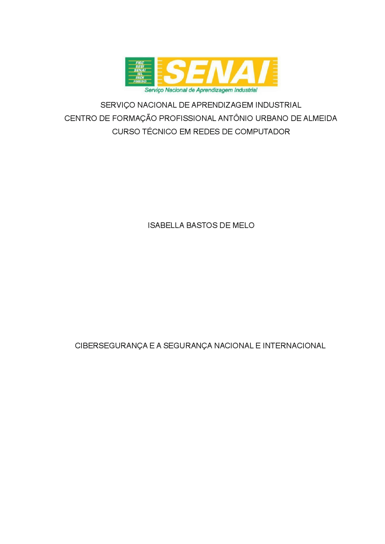 TCC - Cybersegurança e a segurança Nacional e Internacional | Redação ...